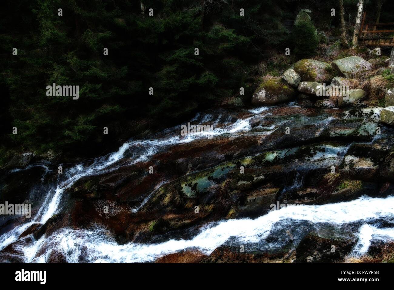 Mountain Stream And Cascade Stock Photo - Alamy