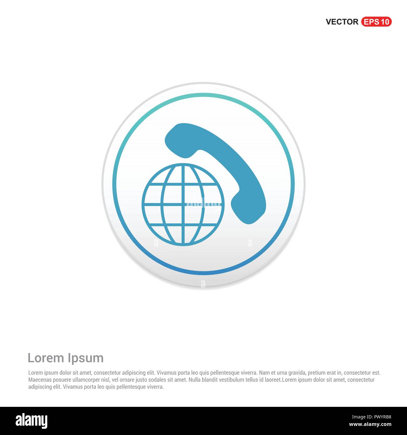 International Call Icon - white circle button Stock Vector Image & Art ...