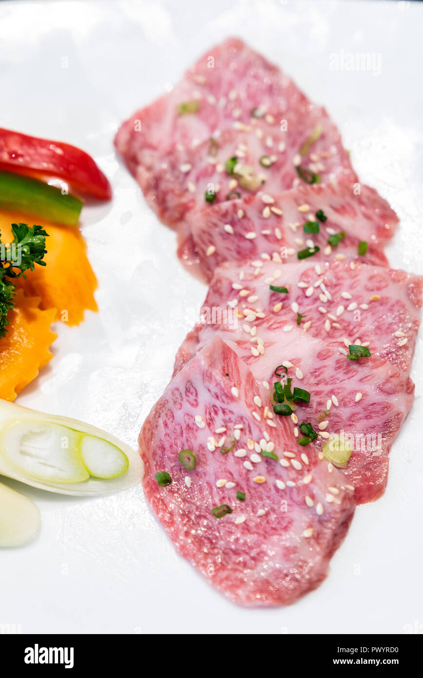 Raw premium wagyu beef meat for japanese yakiniku Stock Photo - Alamy