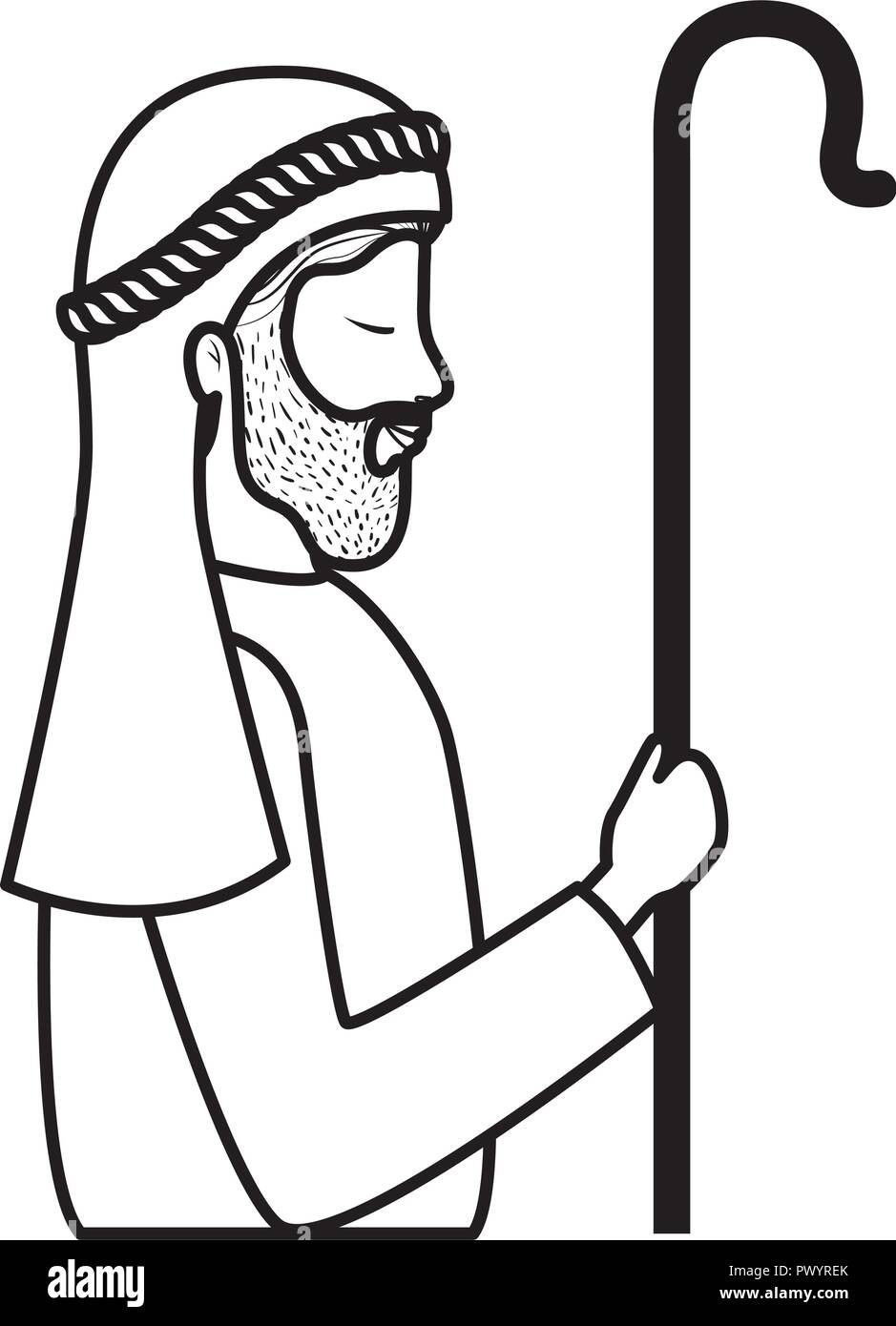 saint joseph with cane character Stock Vector Image & Art - Alamy