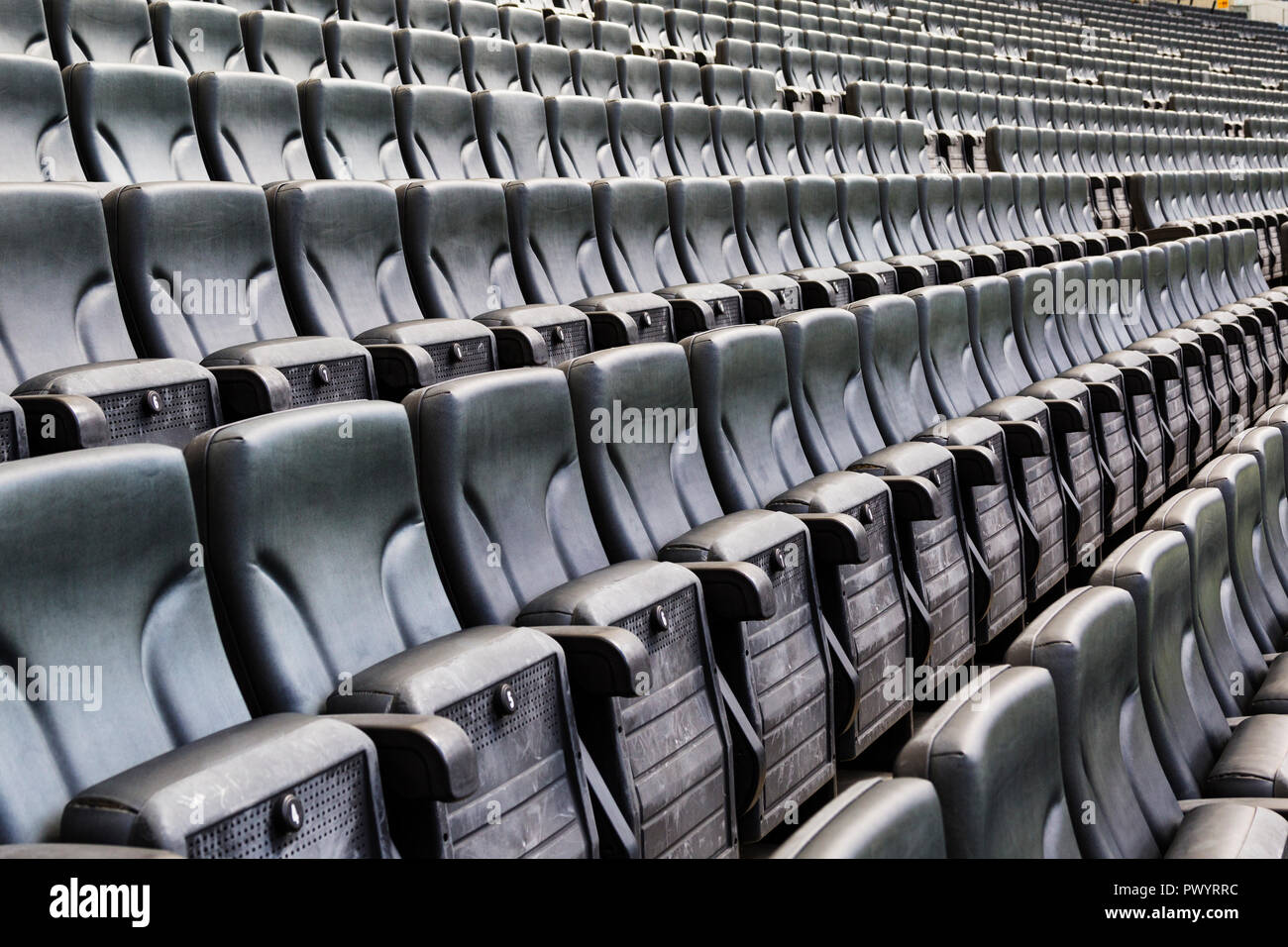 Gray stadium seating Stock Photo - Alamy