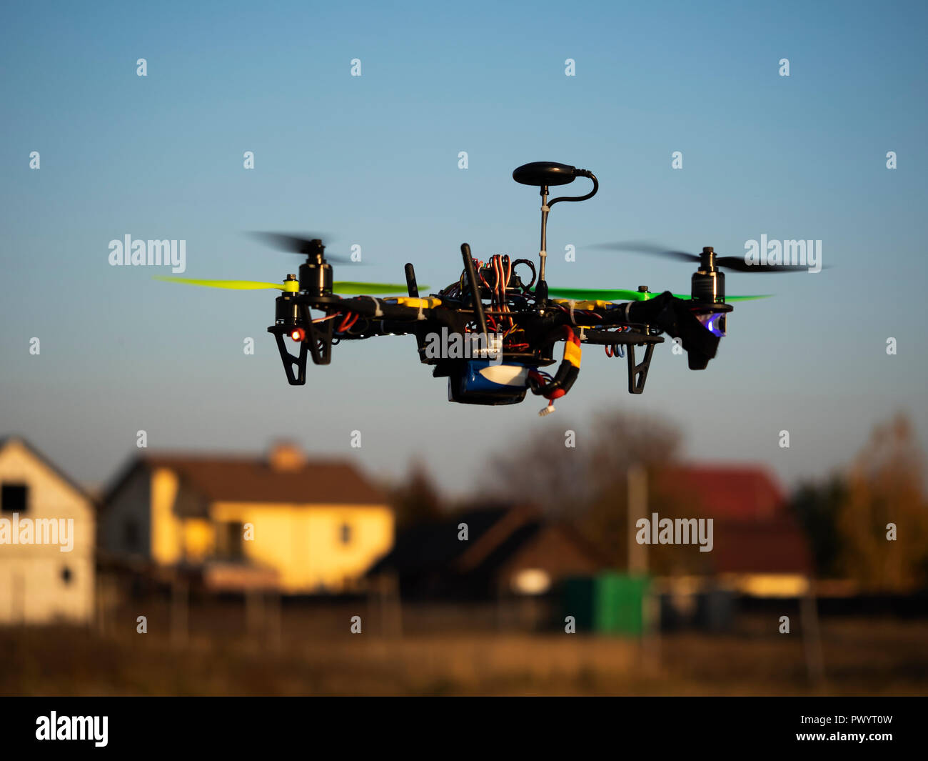 Aerial drone fly above buildings hi-res stock photography and images ...