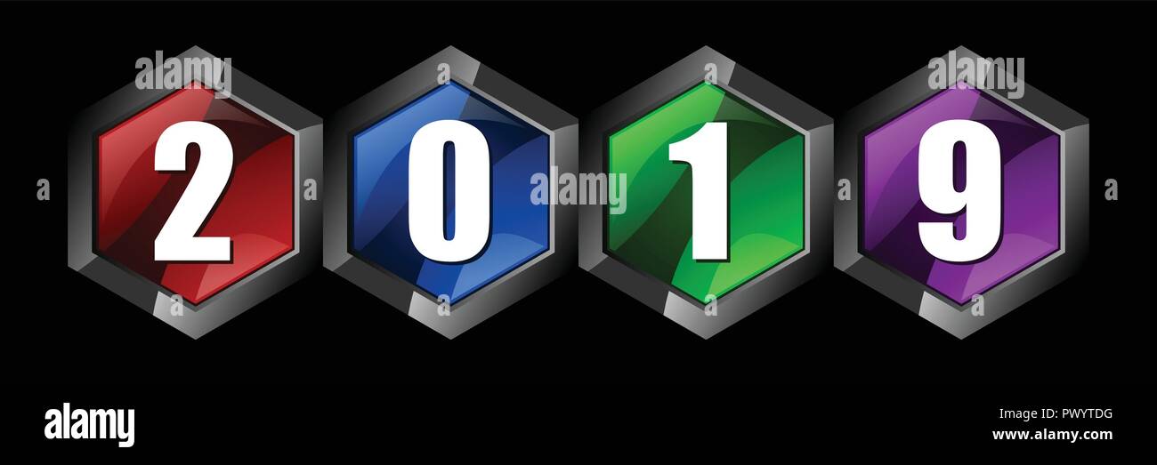 New 2019 year vector illustration Stock Vector Image & Art - Alamy