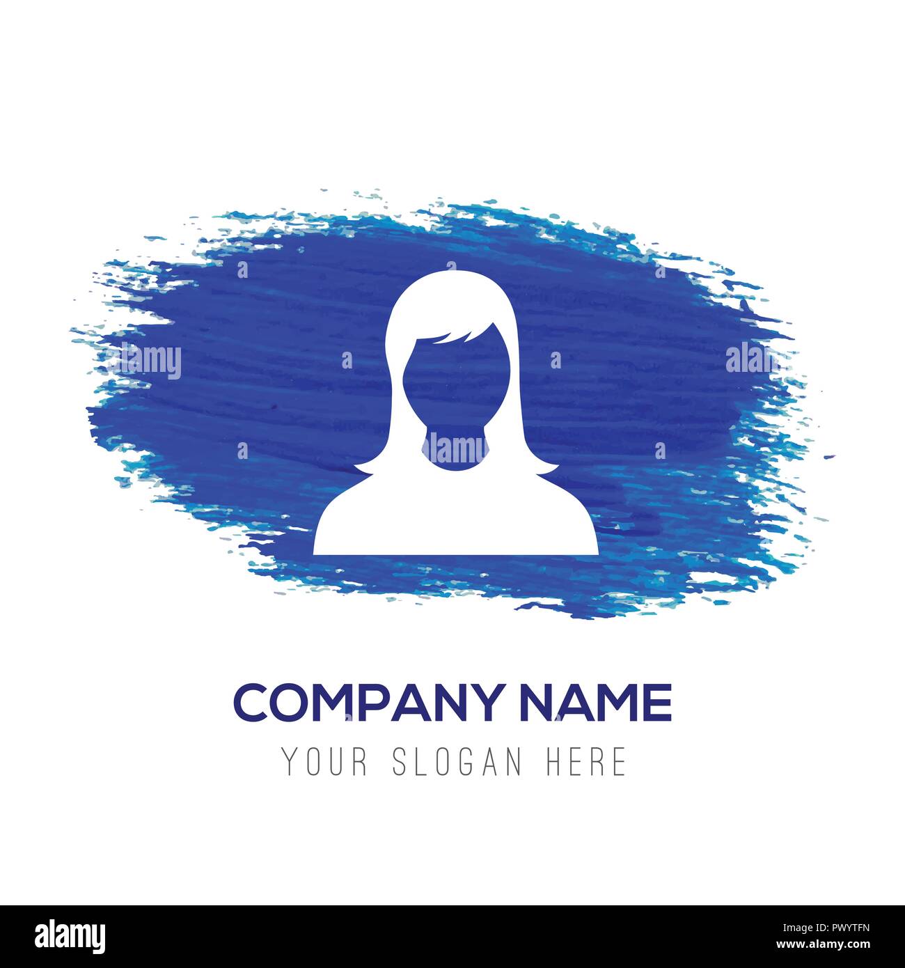 Female User Icon - Blue watercolor background Stock Vector Image & Art ...