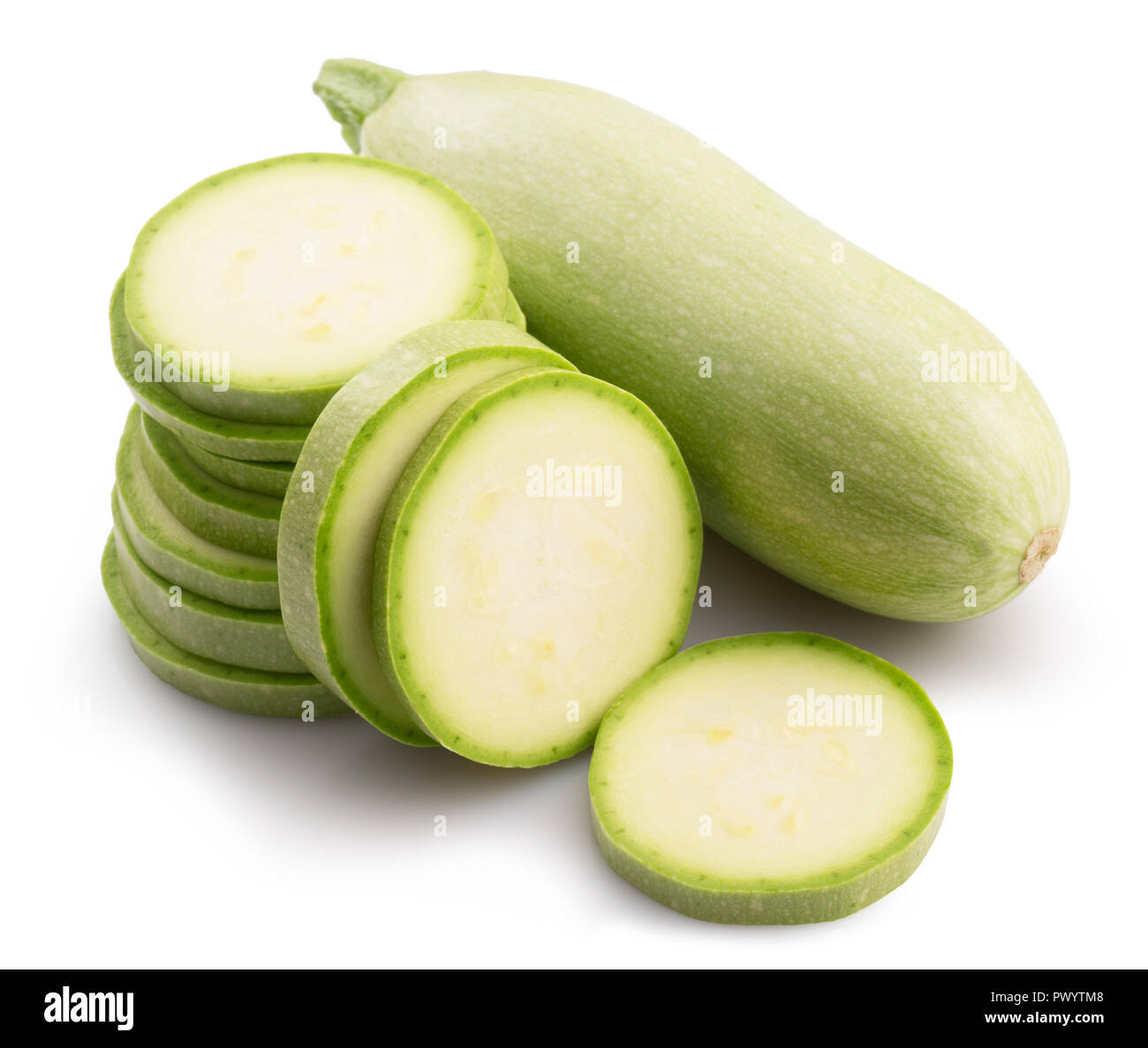 zucchini isolated on a white background Stock Photo - Alamy