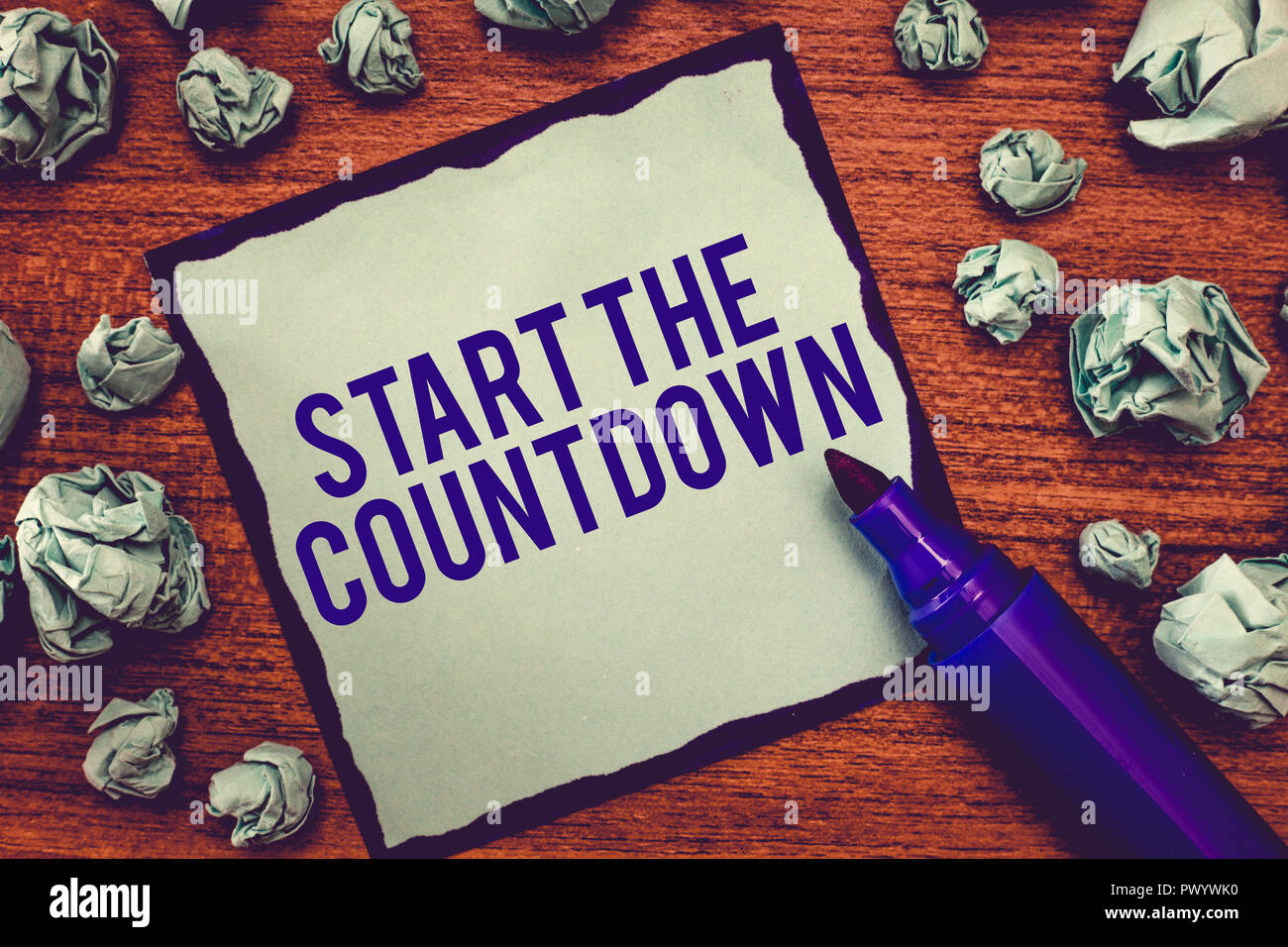 Writing note showing Start The Countdown. Business photo showcasing ...