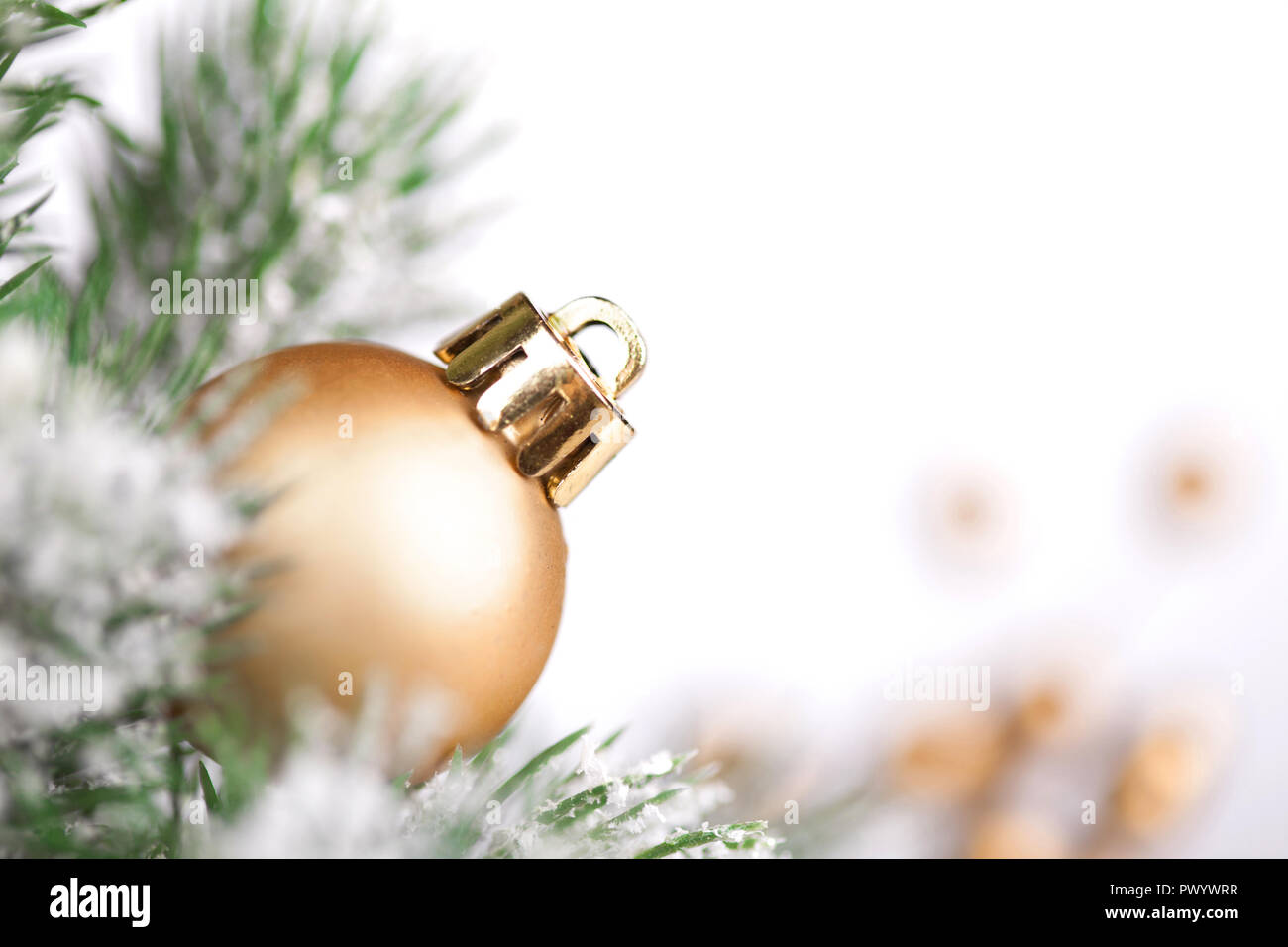 Christmas ball and tree on white background Stock Photo - Alamy