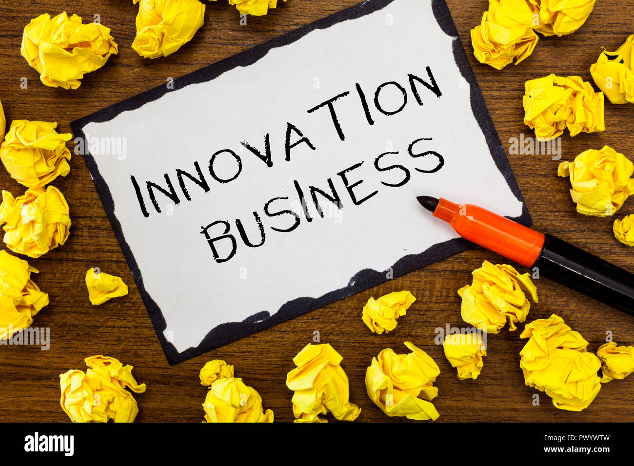Writing note showing Innovation Business. Business photo showcasing ...