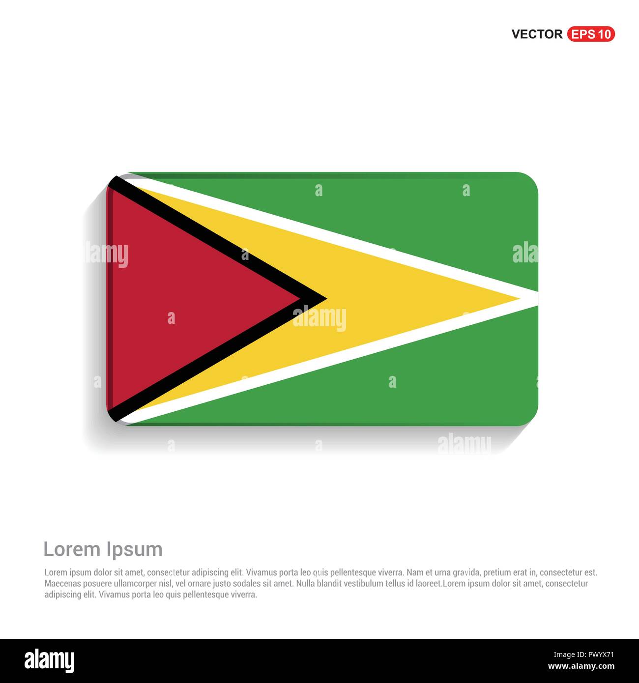 Guyana flag design vector Stock Vector Image & Art - Alamy