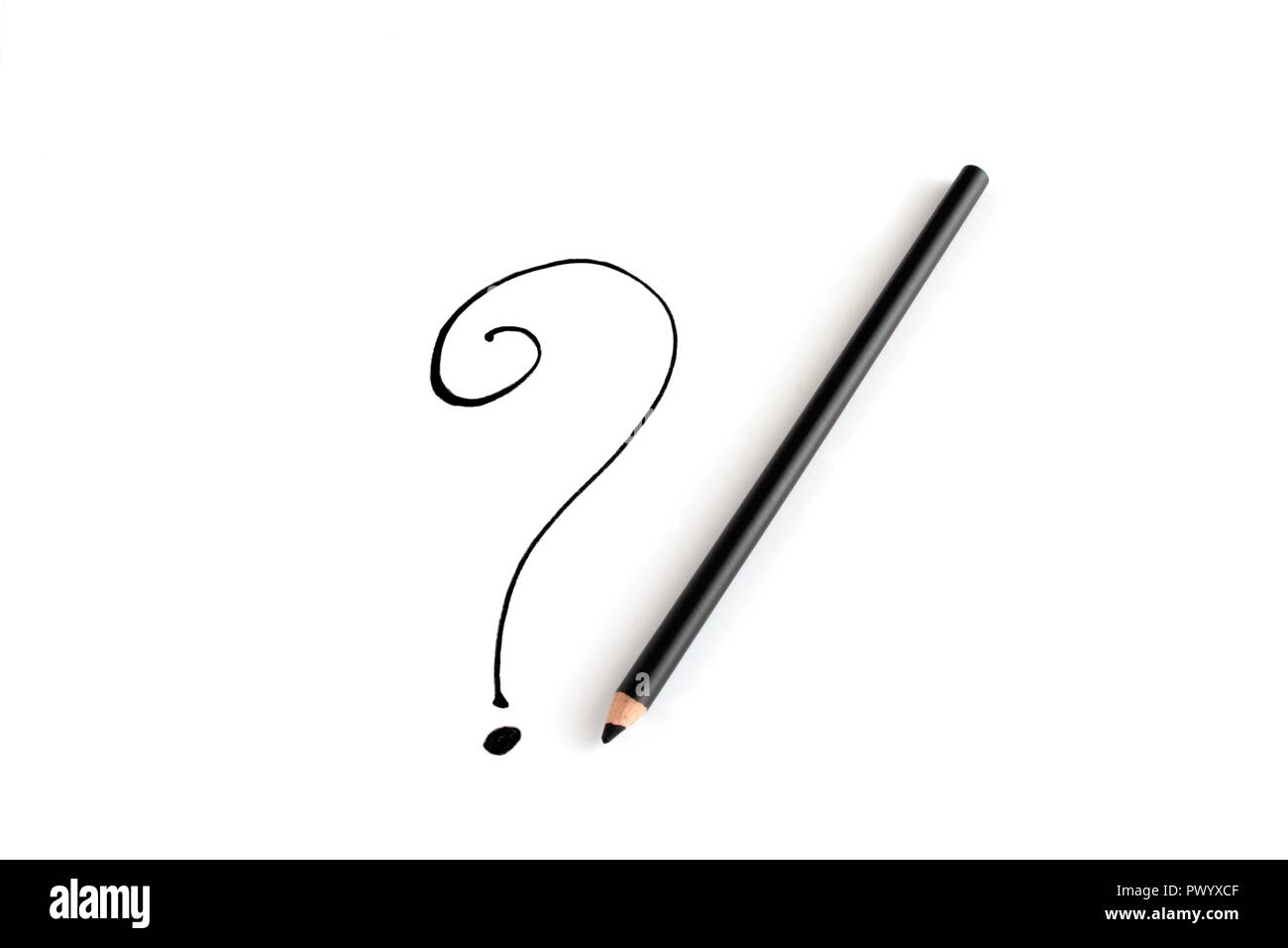 Question mark and pencil Stock Photo - Alamy