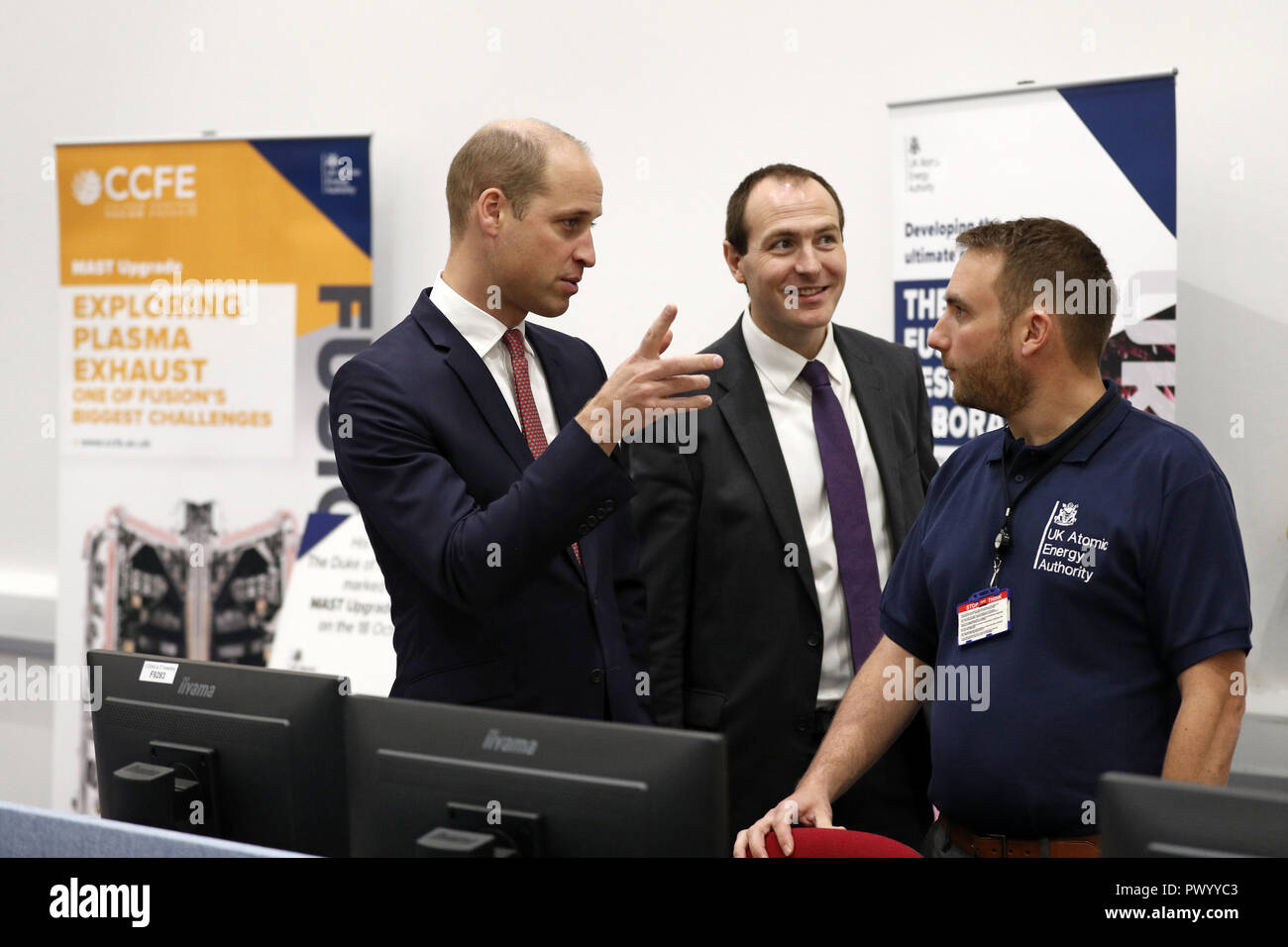 The Duke of Cambridge speaks with a control room scientist after ...