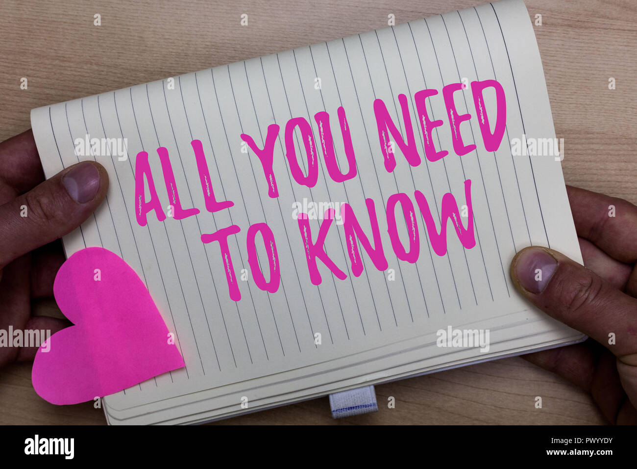 Writing note showing All You Need To Know. Business photo showcasing ...