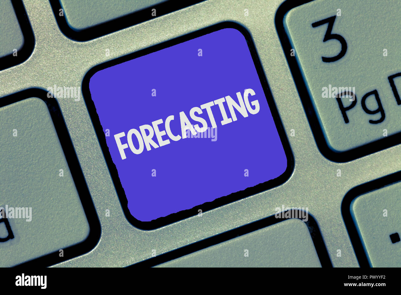 Text sign showing Forecasting. Conceptual photo Predict Estimate a ...