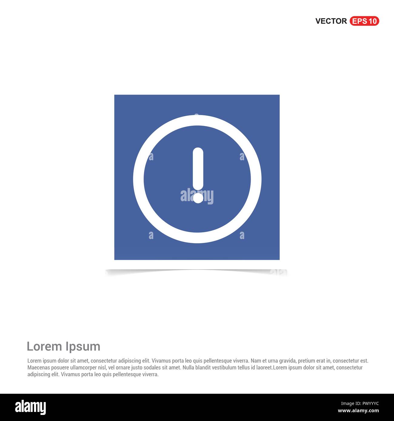 Warning caution sign icon - Blue photo Frame Stock Vector Image & Art ...