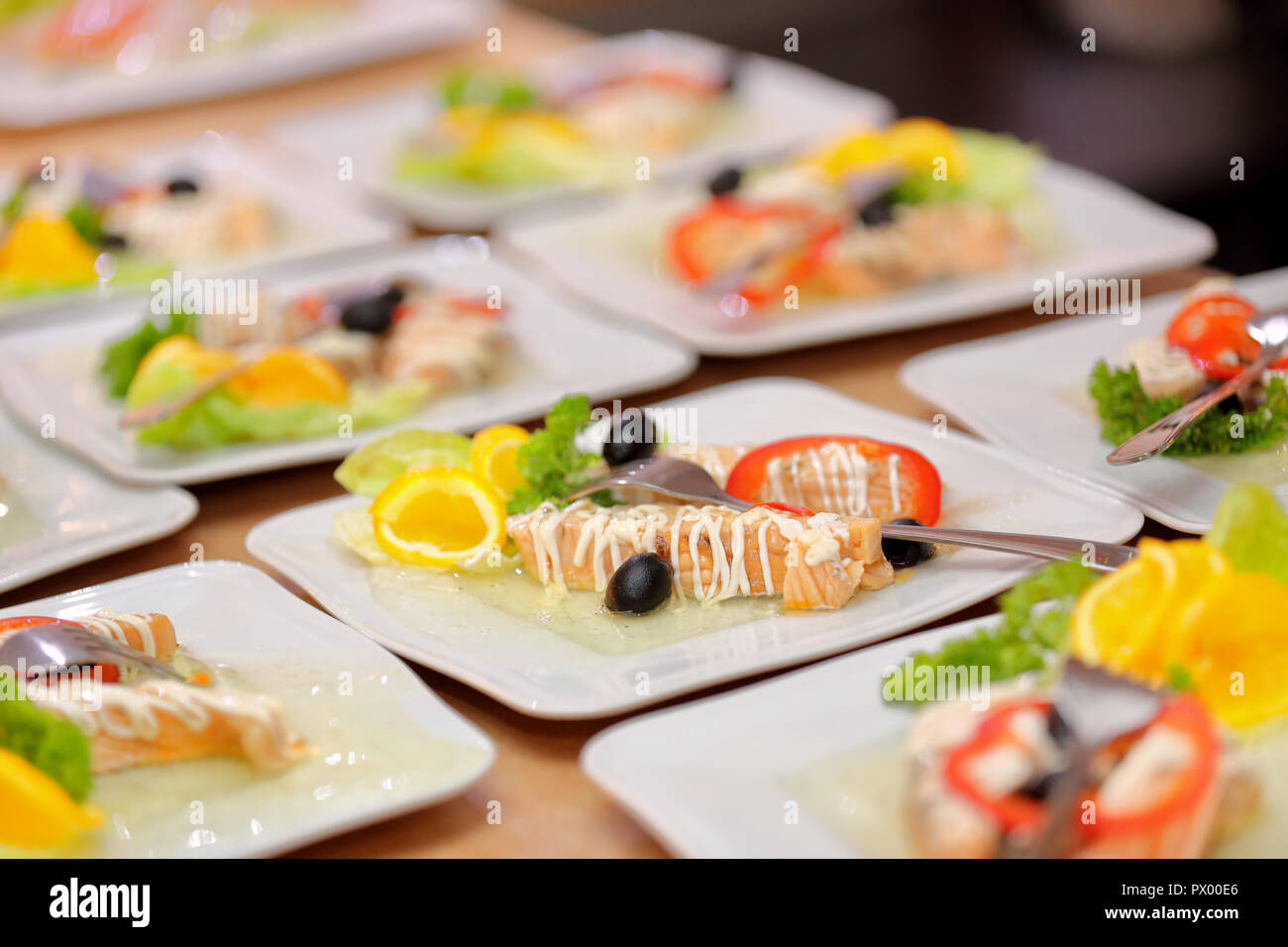Table catering set for event party or wedding reception Stock Photo - Alamy