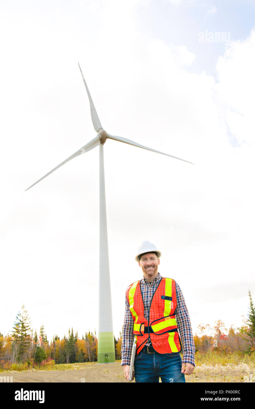 A Technician Engineer in Wind Turbine Power Generator Station Stock ...