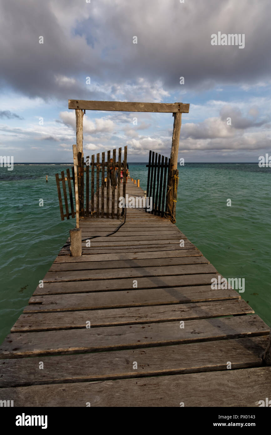 Mexican pier with a gate 01 Stock Photo - Alamy