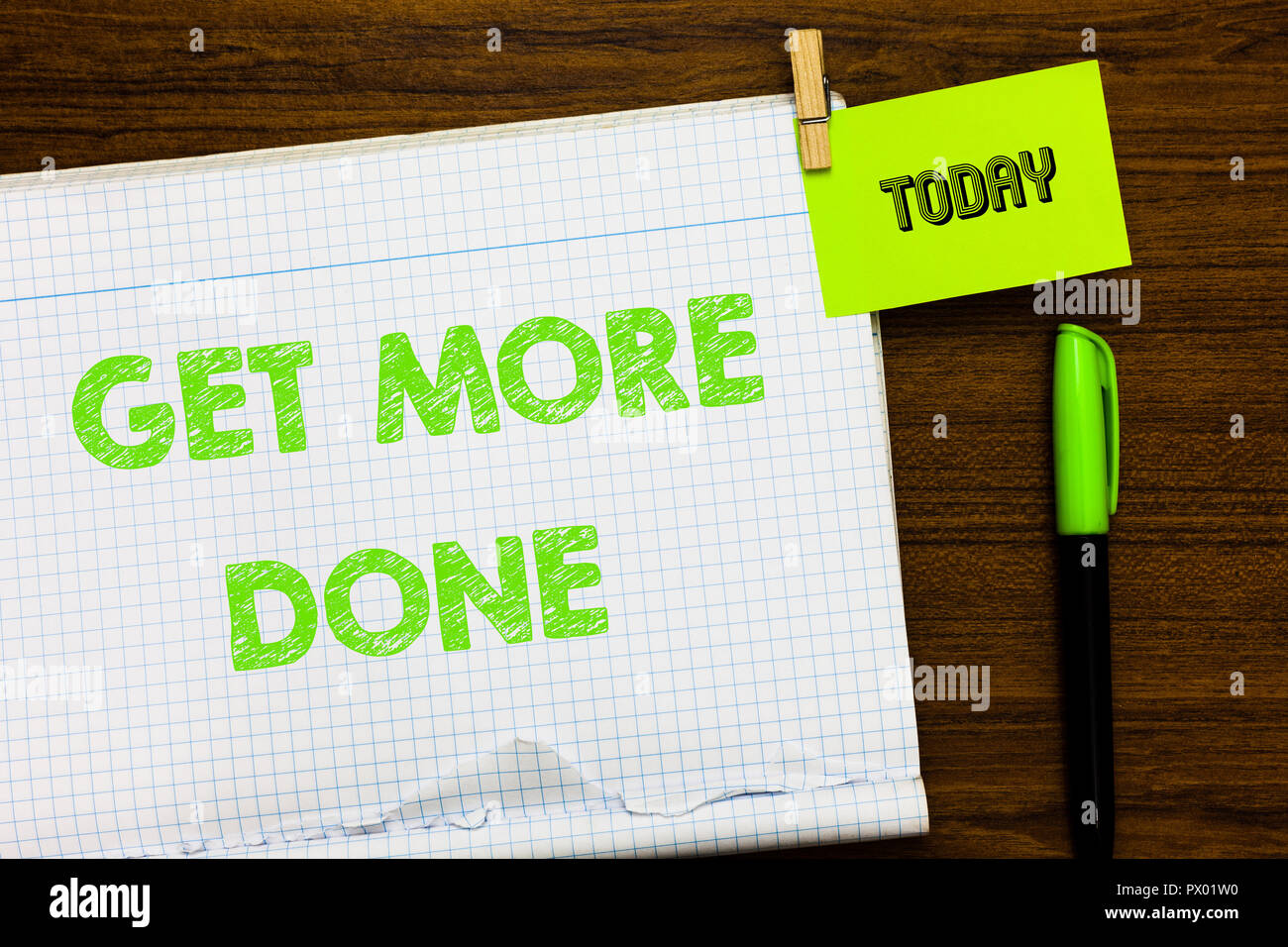 Writing note showing Get More Done. Business photo showcasing Checklist ...