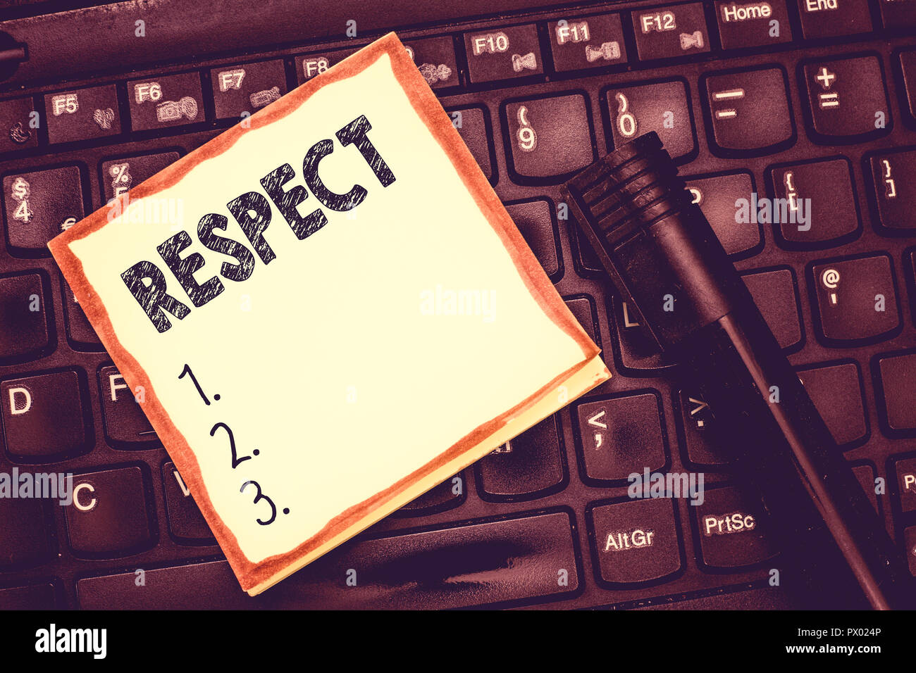 Text sign showing Respect. Conceptual photo Feeling of deep admiration ...