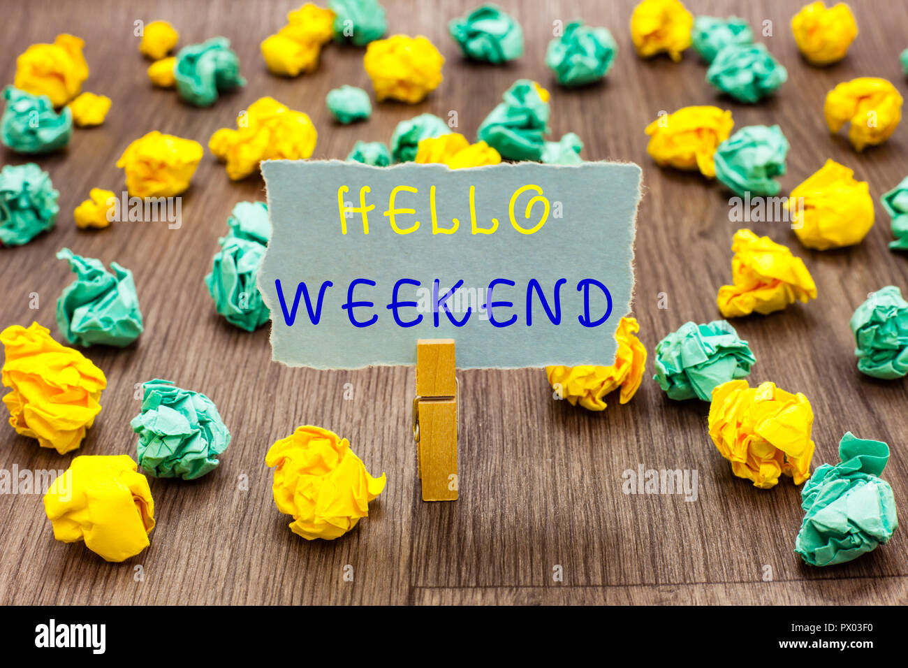Text sign showing Hello Weekend. Conceptual photo Getaway Adventure ...