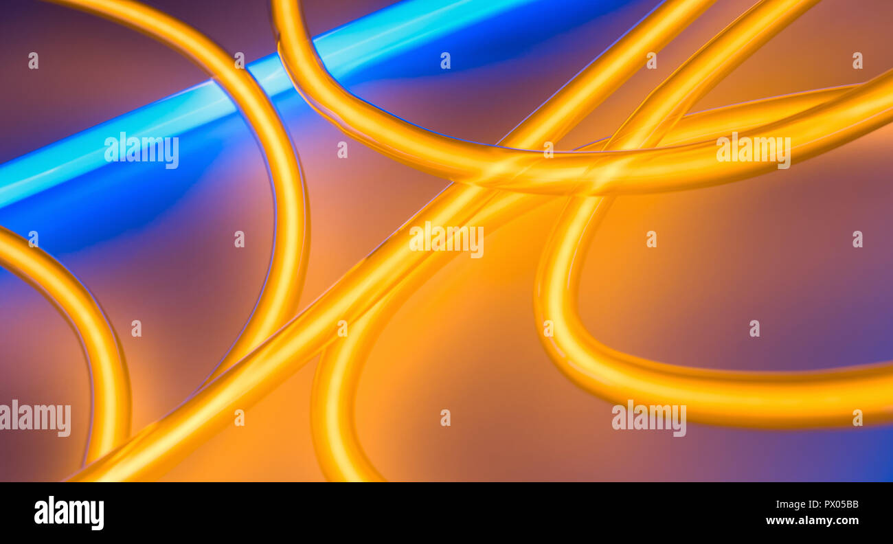 Colorful neon tube circle shape light Stock Photo - Alamy
