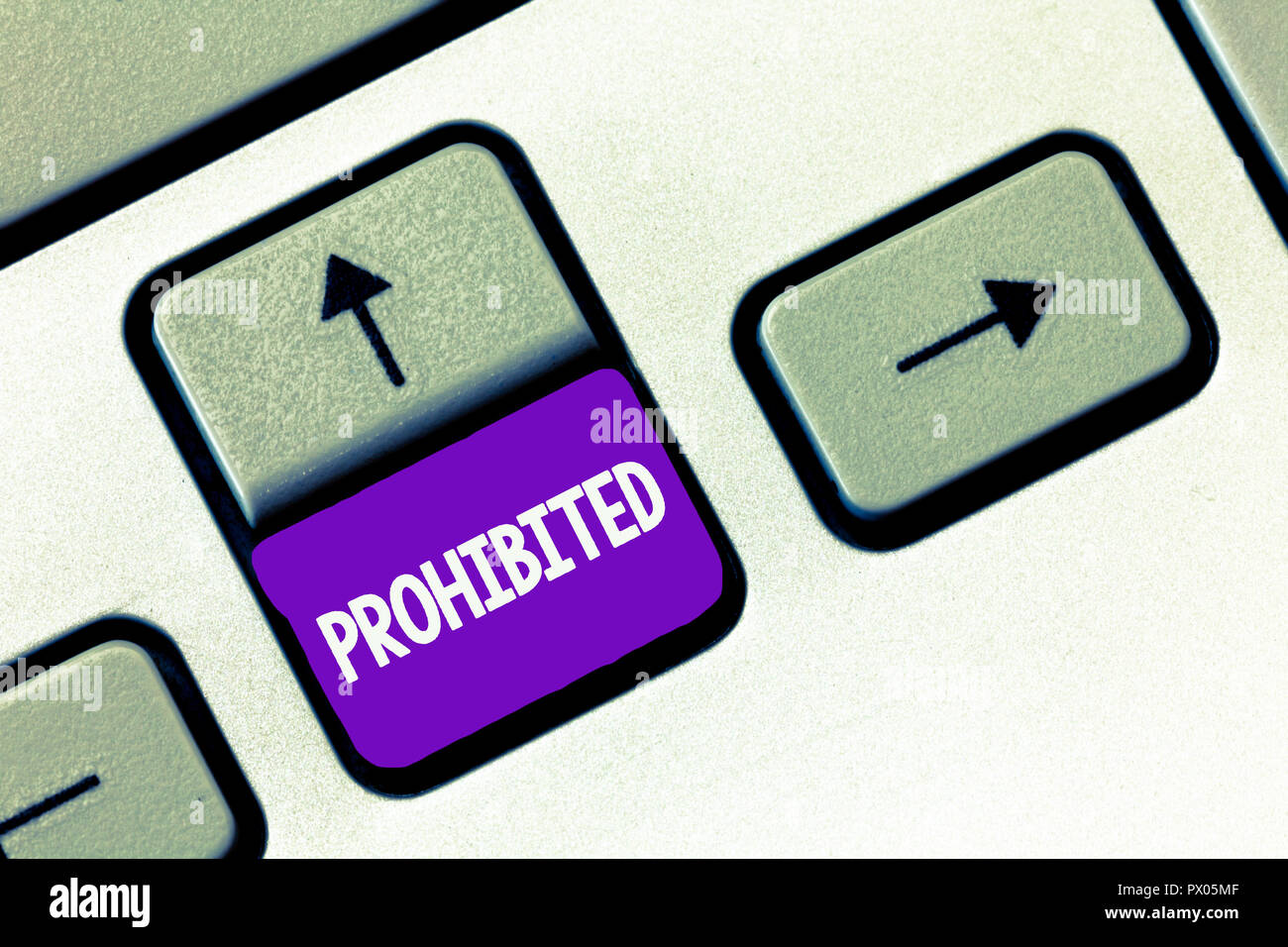 Text sign showing Prohibited. Conceptual photo Something that has been ...