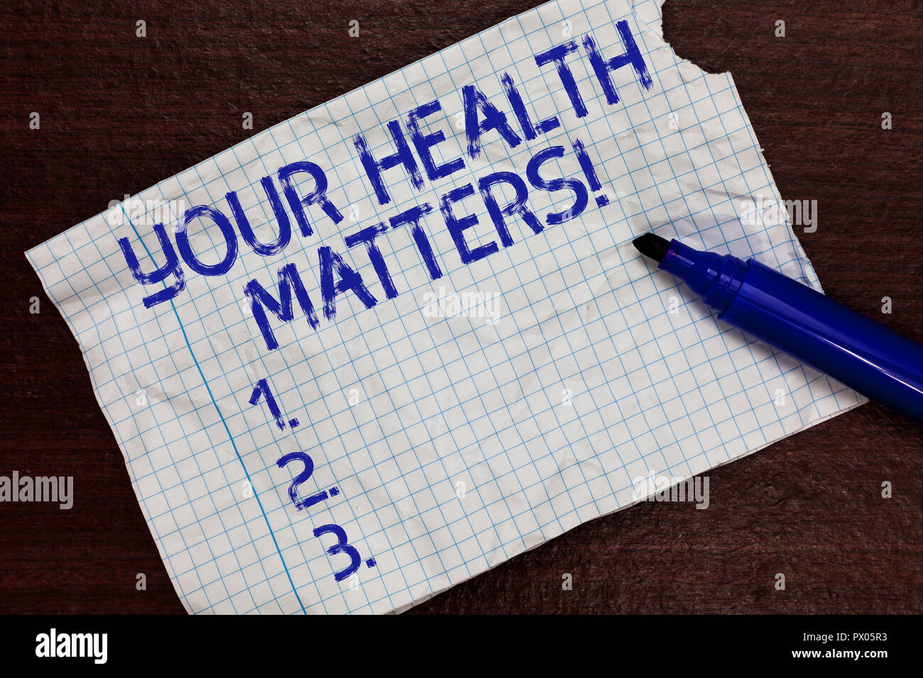 Writing note showing Your Health Matters. Business photo showcasing ...
