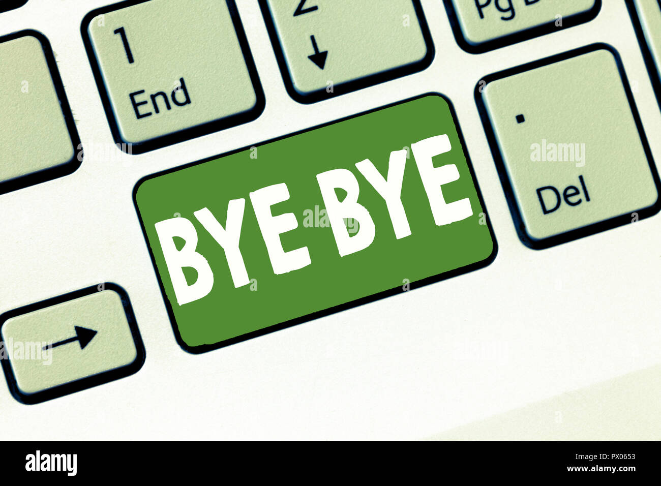 Text sign showing Bye Bye. Conceptual photo Greeting for leaving ...