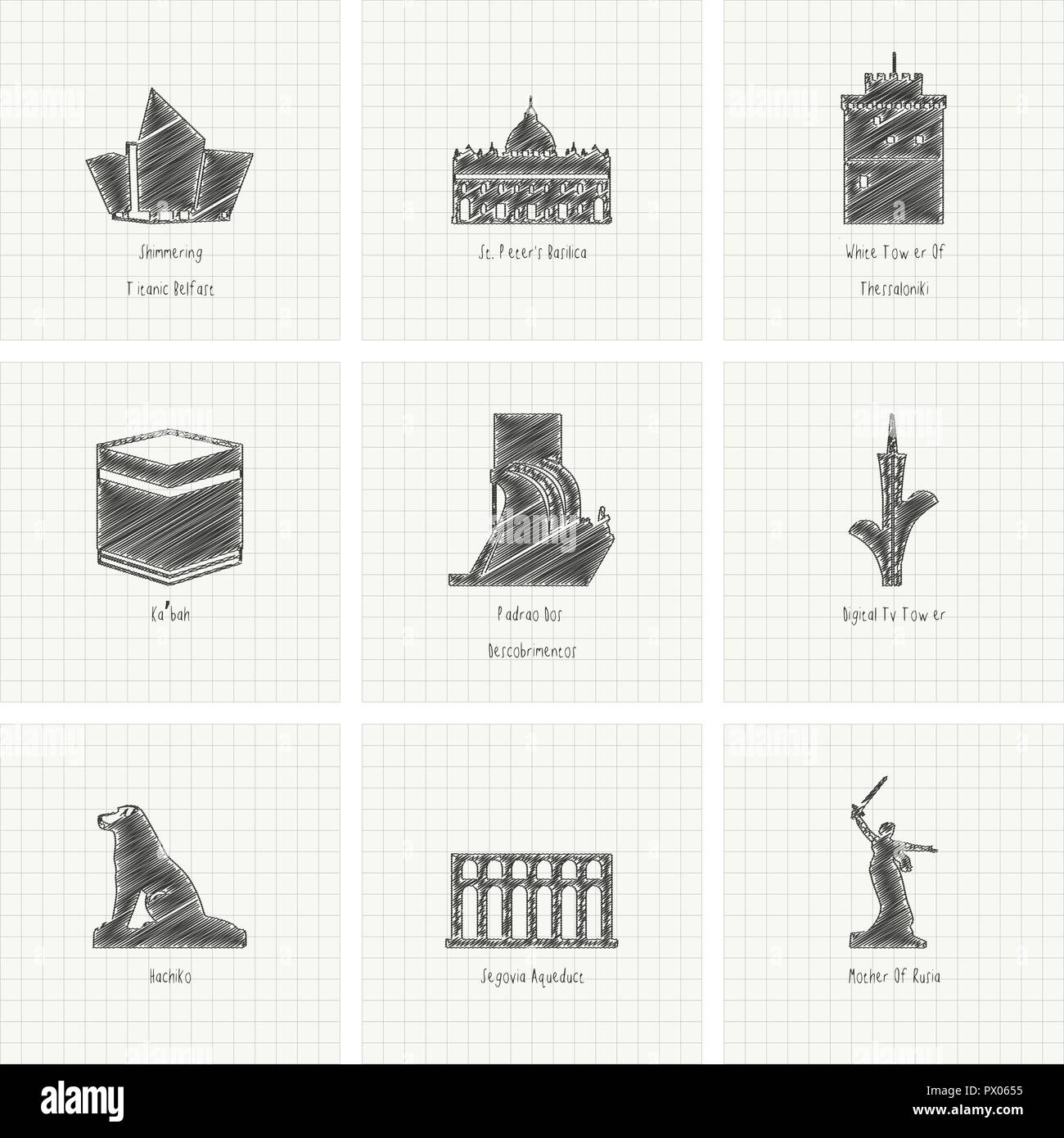 World famous landmarks design vector Stock Vector Image & Art - Alamy