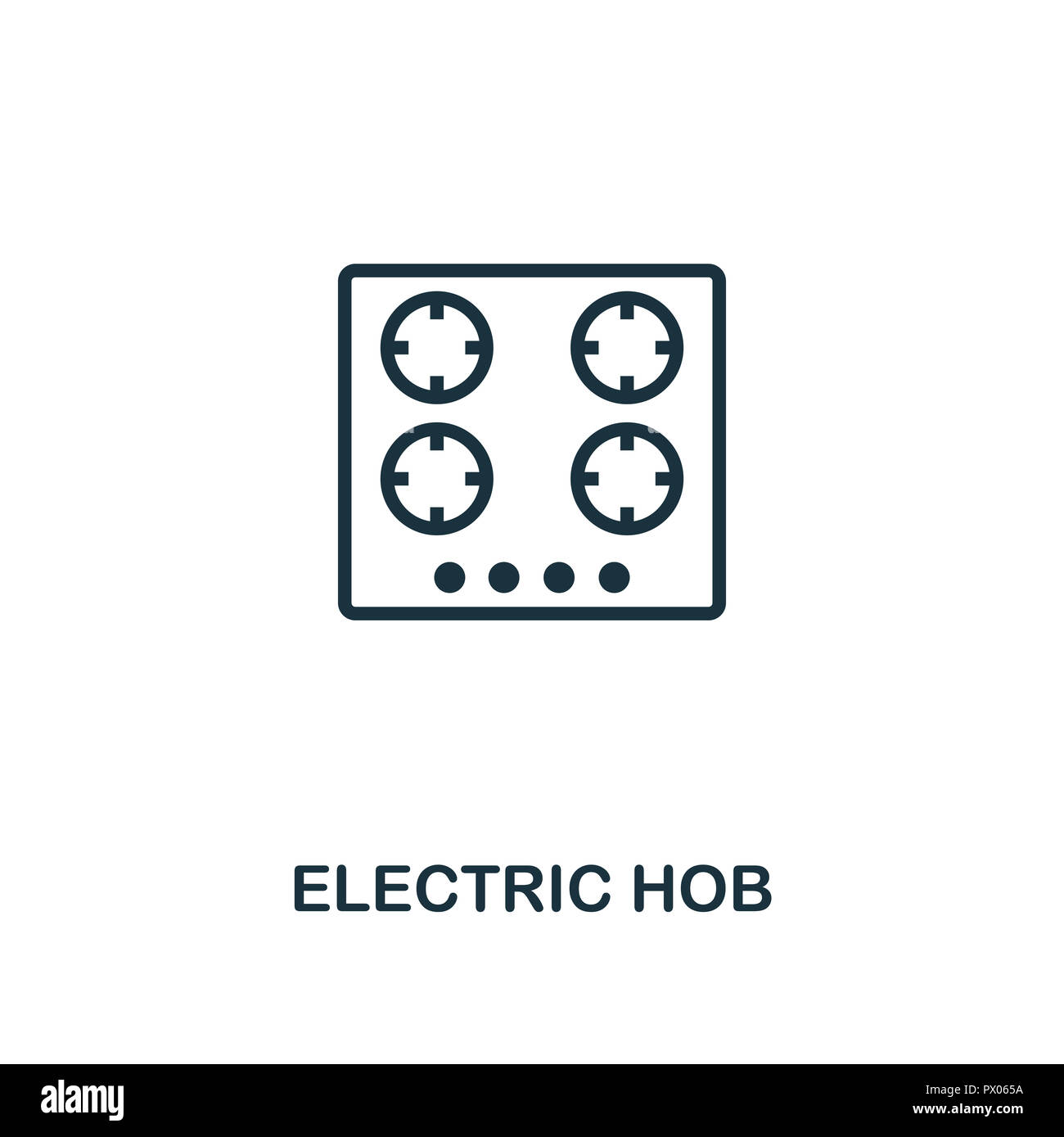 Electric hob white background Cut Out Stock Images & Pictures - Alamy