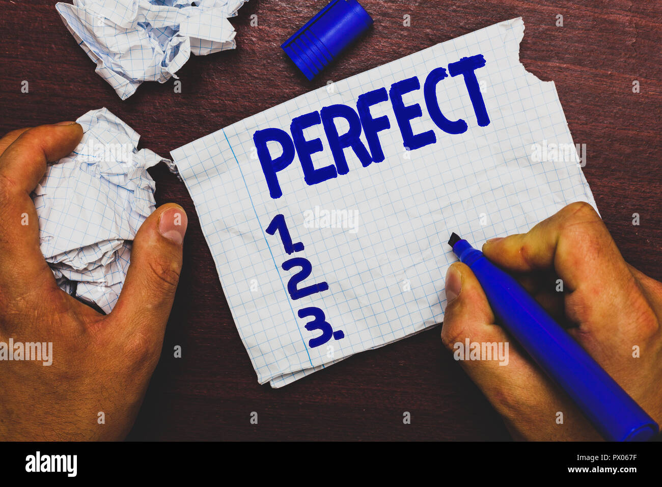 Handwriting text writing Perfect. Concept meaning Having all required ...