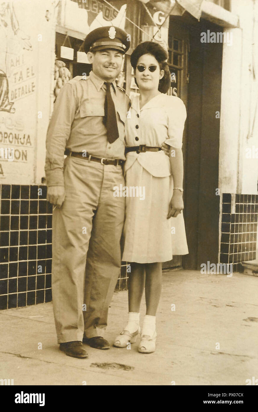 1940s cool couple in Merida, Yucatan, Mexico Stock Photo - Alamy