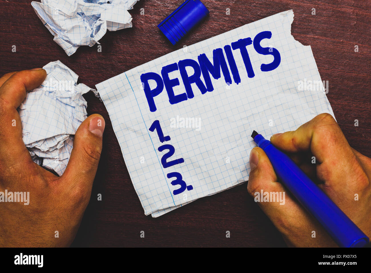 Handwriting text writing Permits. Concept meaning Officially allow ...