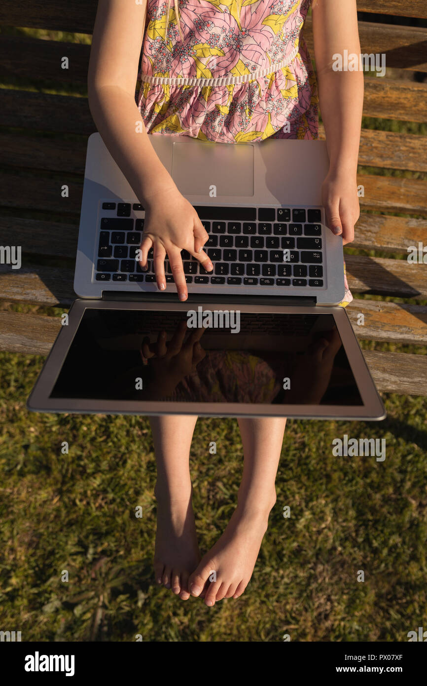 Barefoot girl laptop hi-res stock photography and images - Alamy