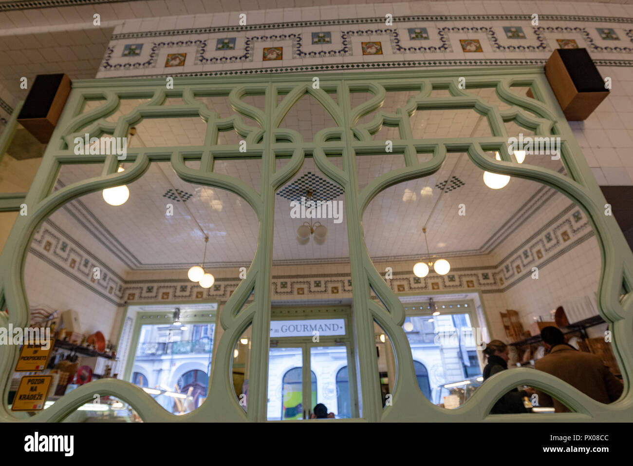 Reflection from the mirror in au Gourmand, Bohemian style deco ...