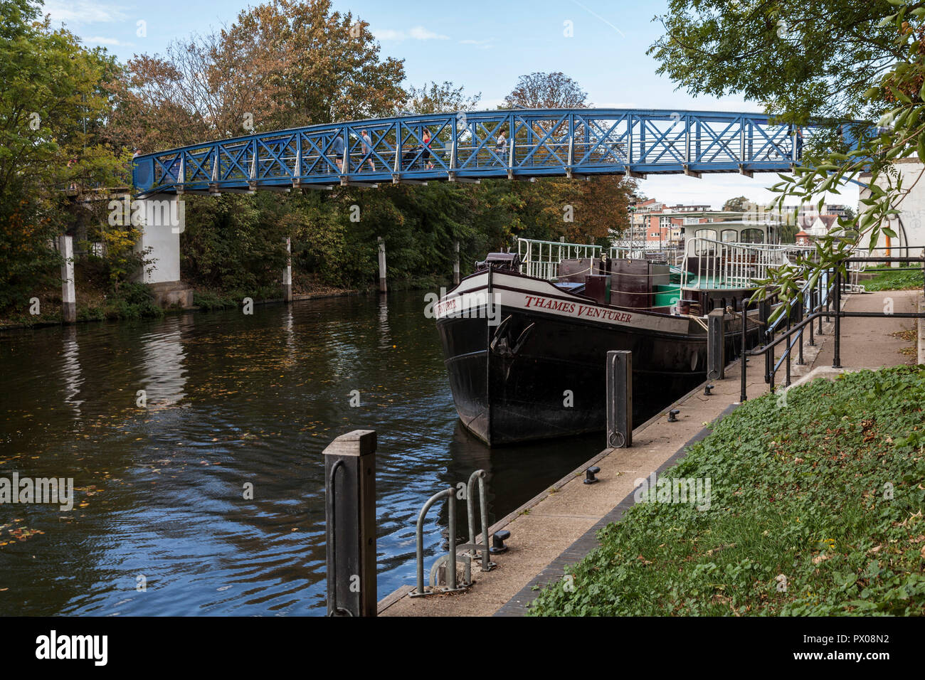 The Thames Venturer moored at Teddington Lock,England,UK near the ...