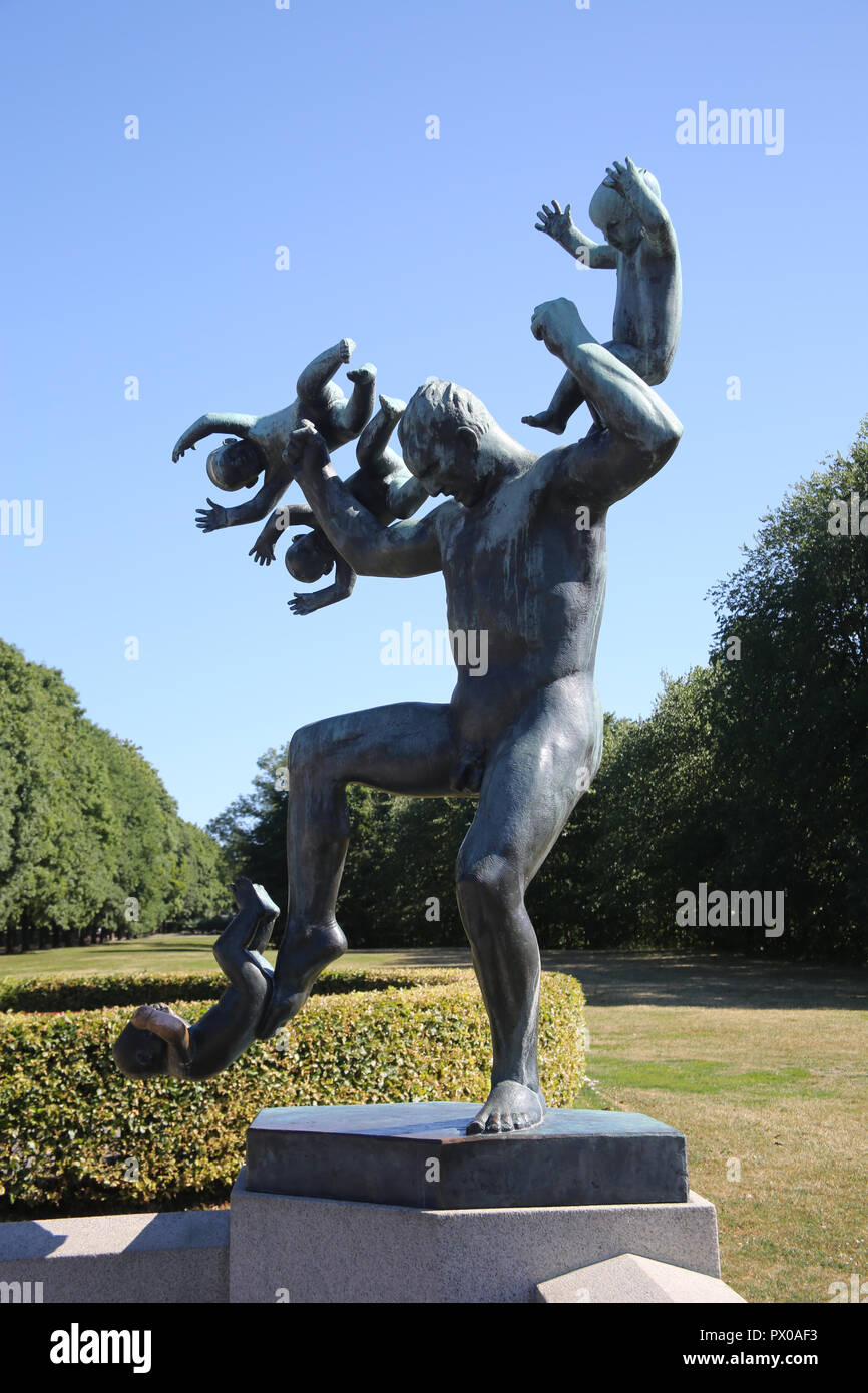 Vigeland Sculpture Park, Fragner Park, Oslo, Norway. The park contains ...