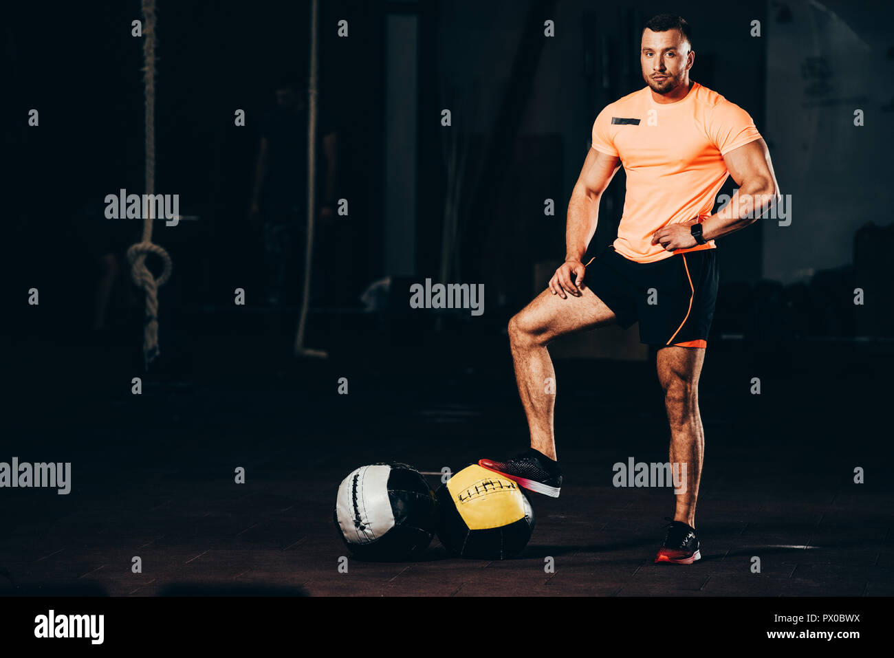 Strong athletic sportsman training on hi-res stock photography and ...