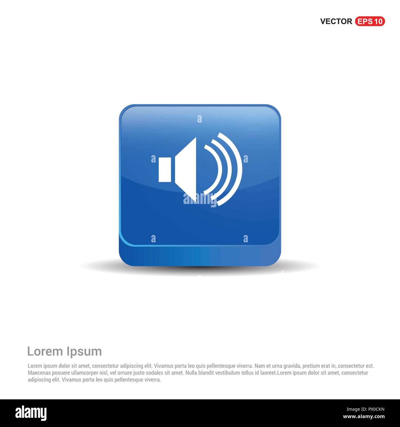 speaker icon - 3d Blue Button Stock Vector Image & Art - Alamy