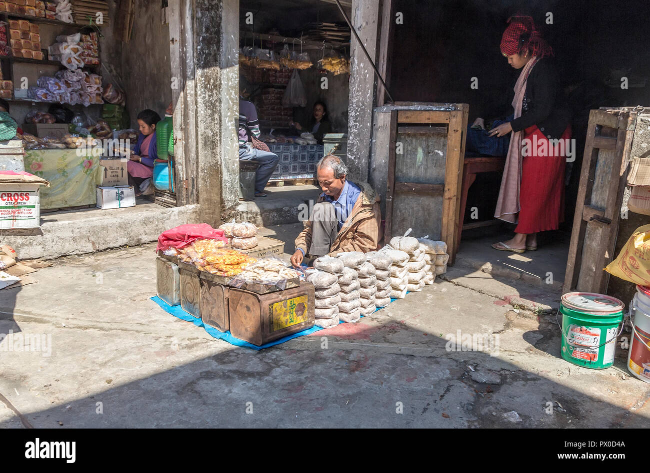 Shops in Mawsynram, Meghalaya, India Stock Photo - Alamy