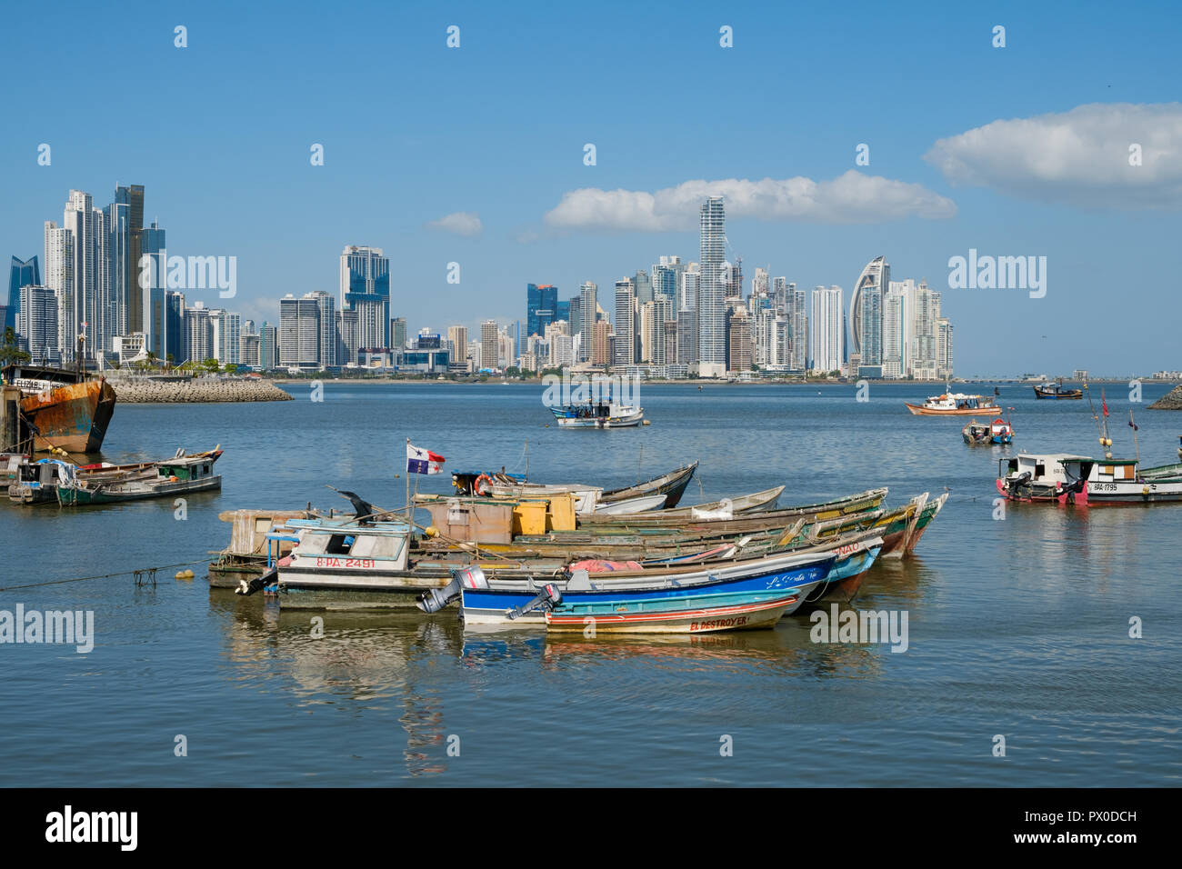 Panama City, Panama - March 2018: Fisher boats near fish market in ...
