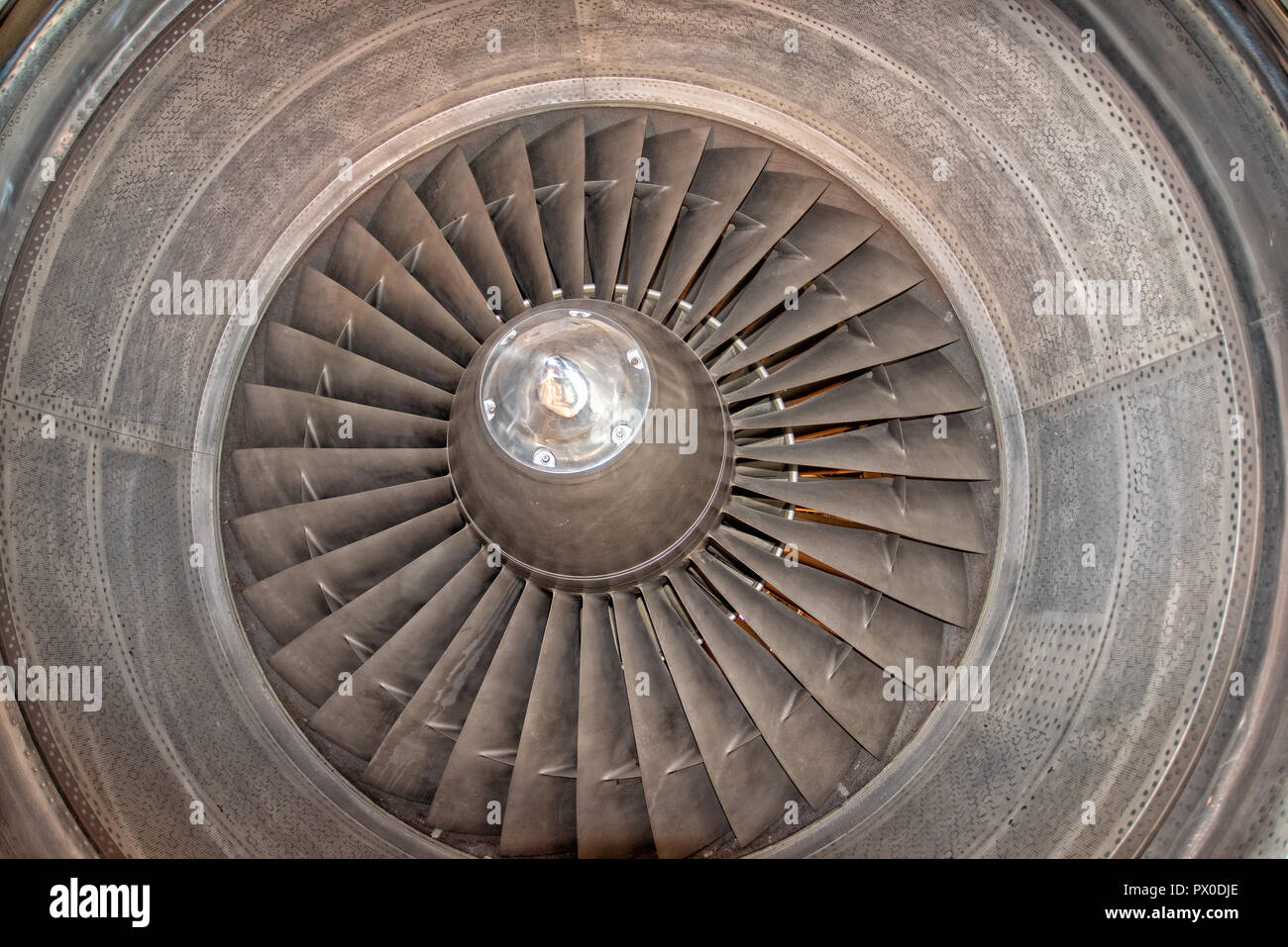 Airplane Jet gas turbine engine detail Stock Photo - Alamy