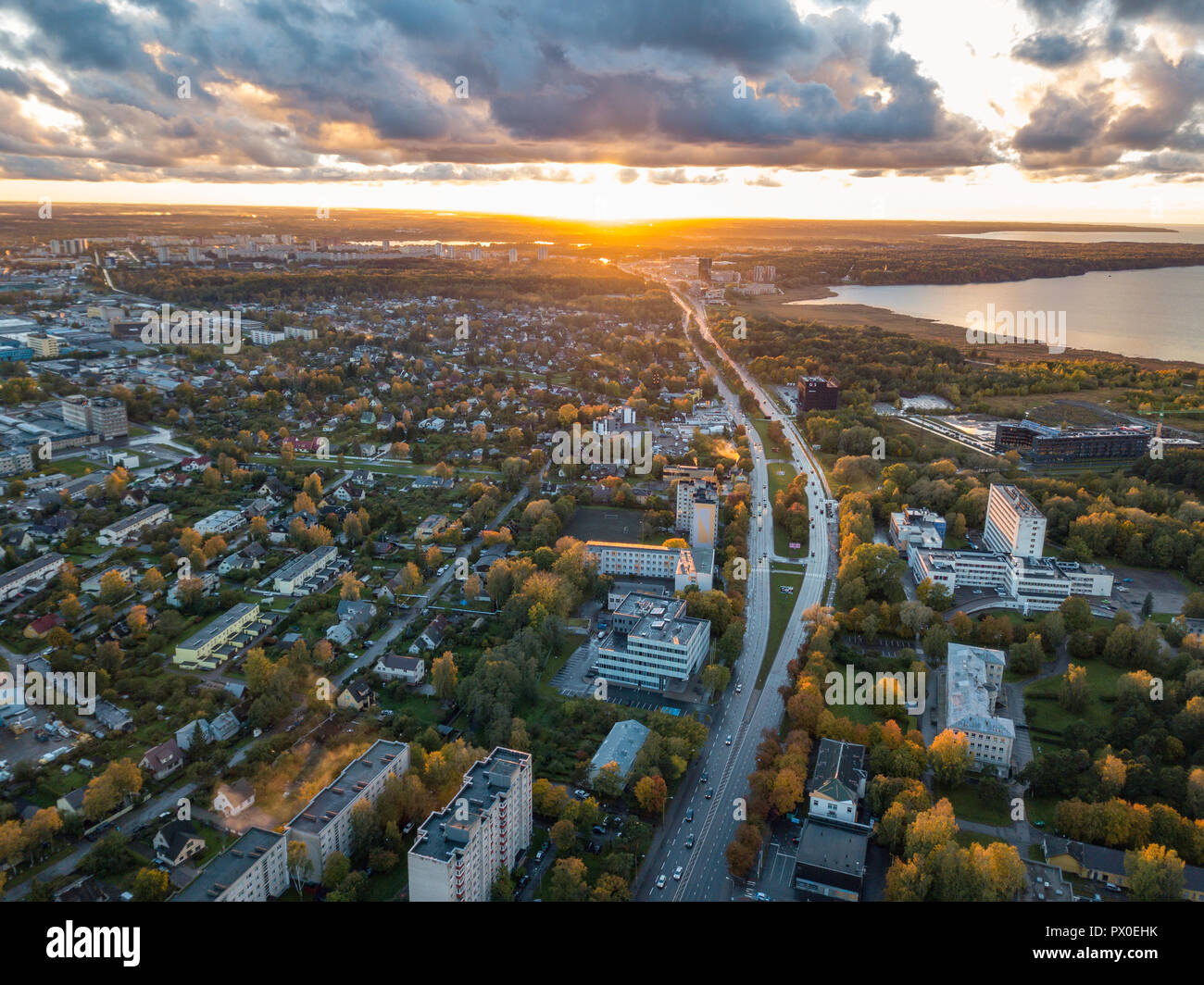 Aerial view of City Tallinn Estonia Stock Photo - Alamy