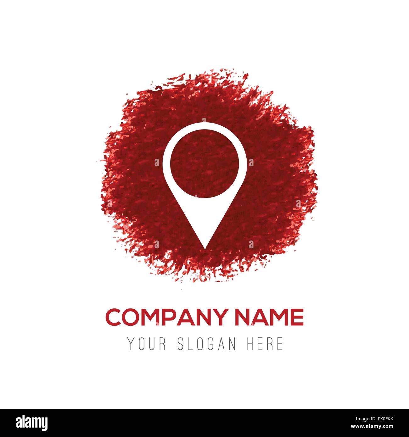Map pin icon - Red WaterColor Circle Splash Stock Vector Image & Art ...