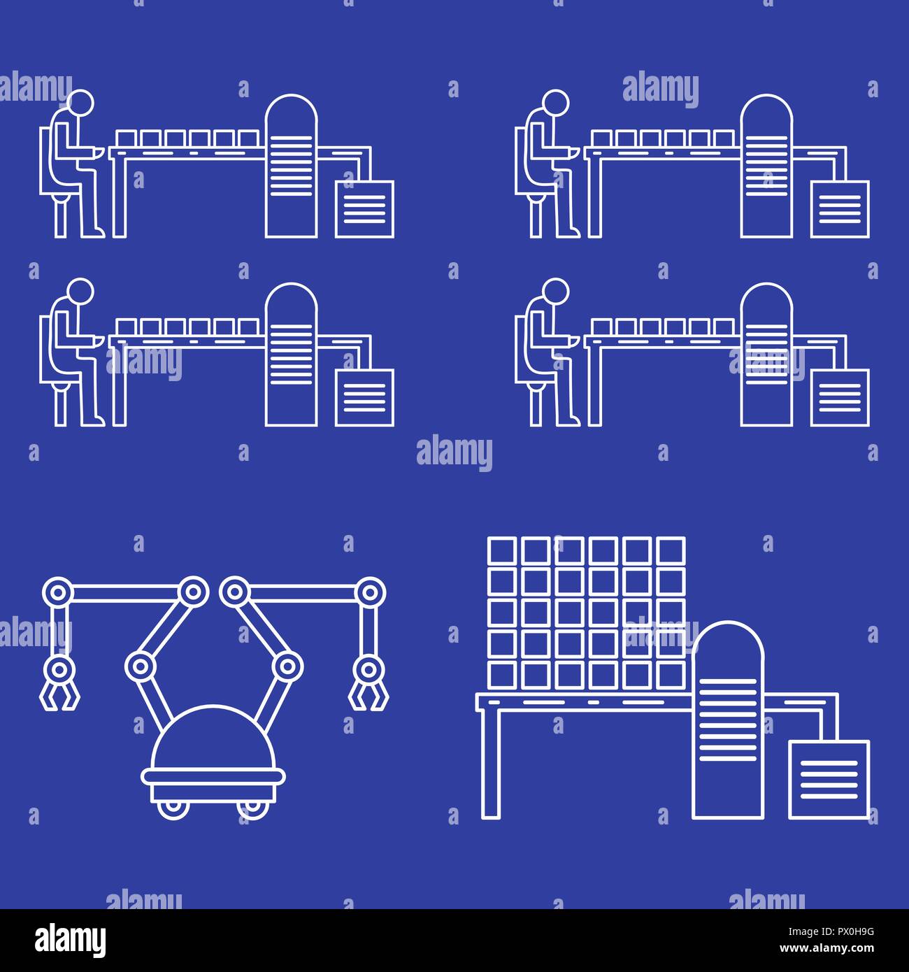Smart automatic robotic production line. Replacement of people with ...