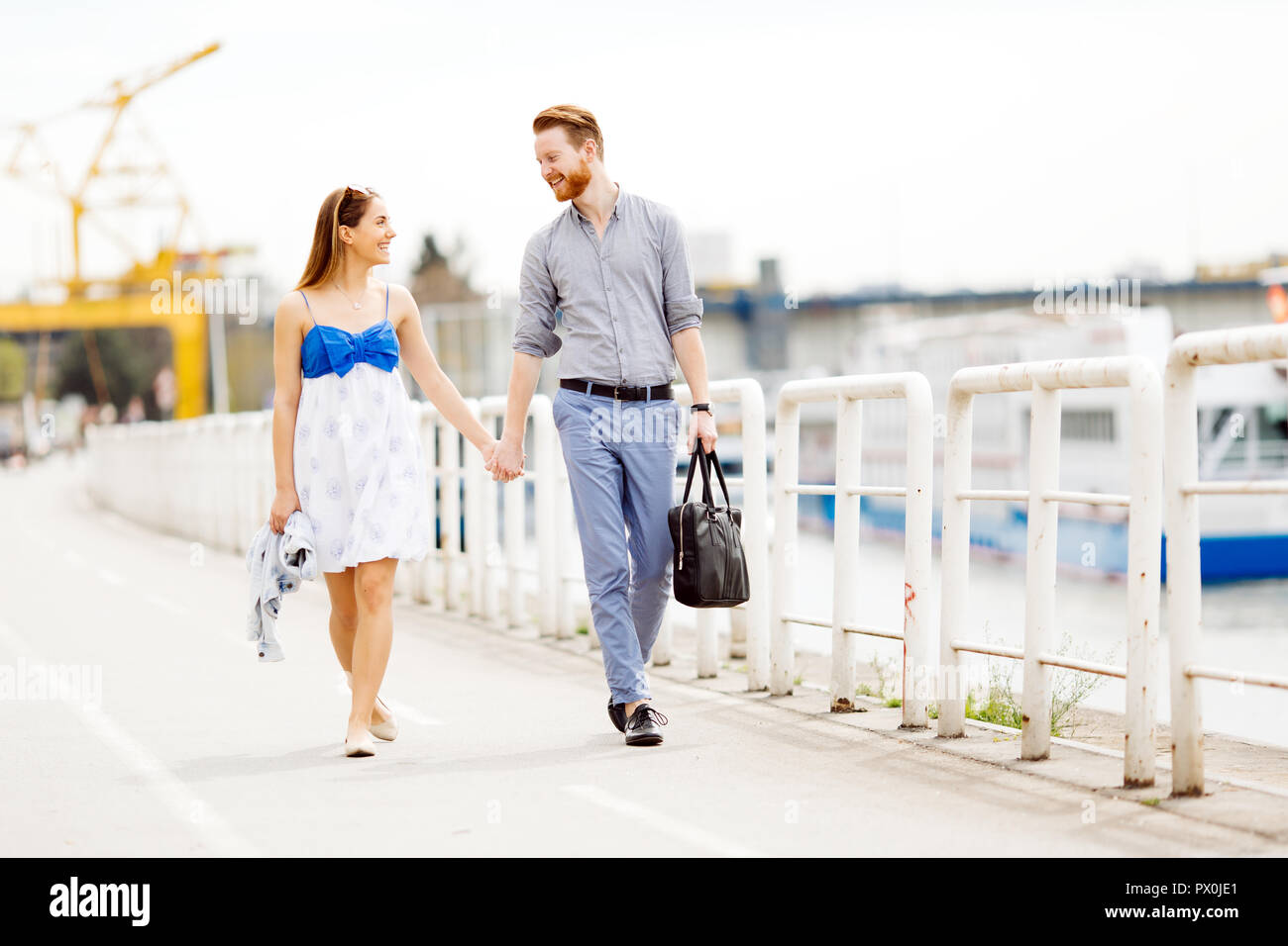 Couple enjoy walking Stock Photo - Alamy