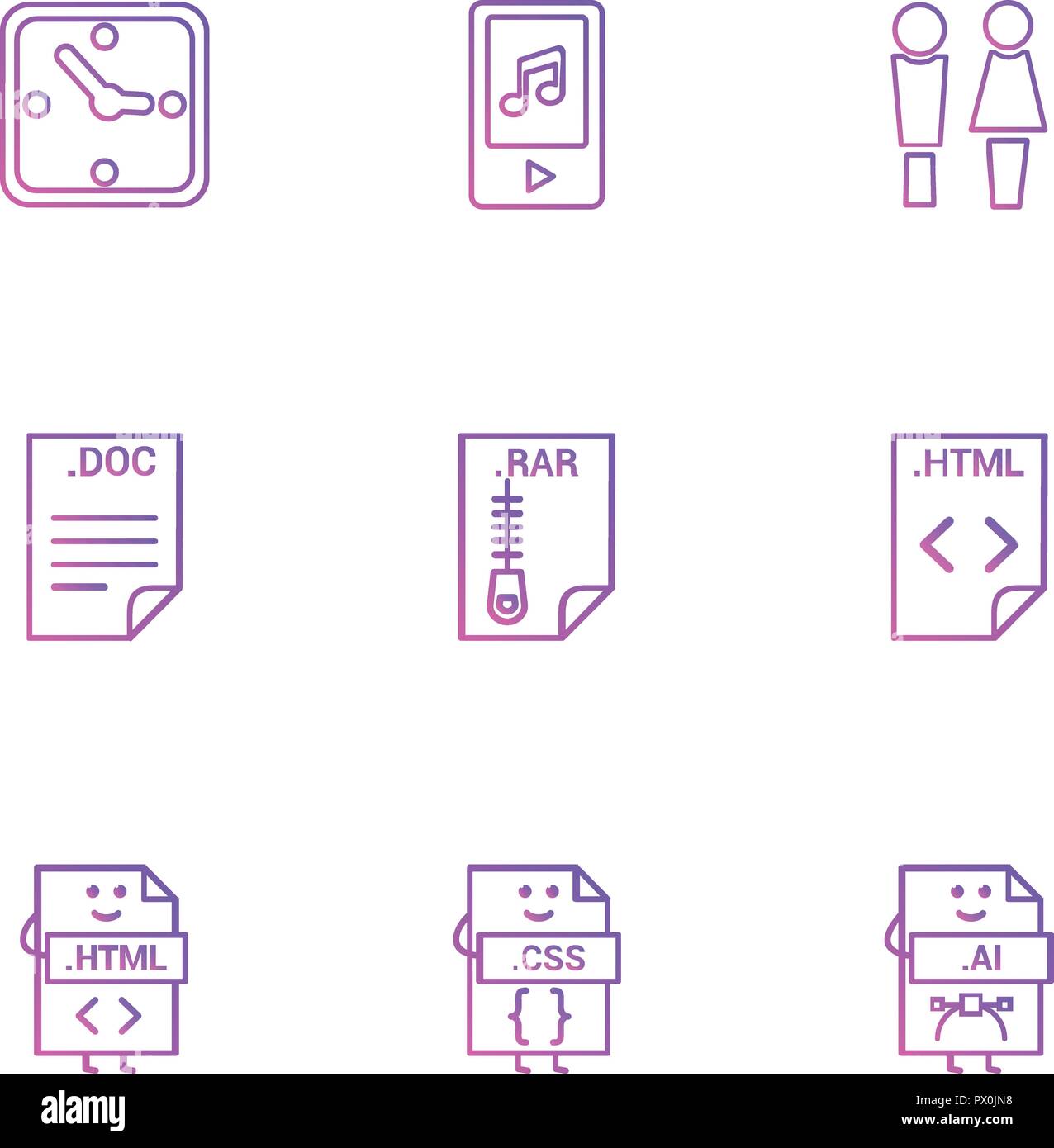 Clock , mp4 , male female , doc , rar , compressed file , html , code ...