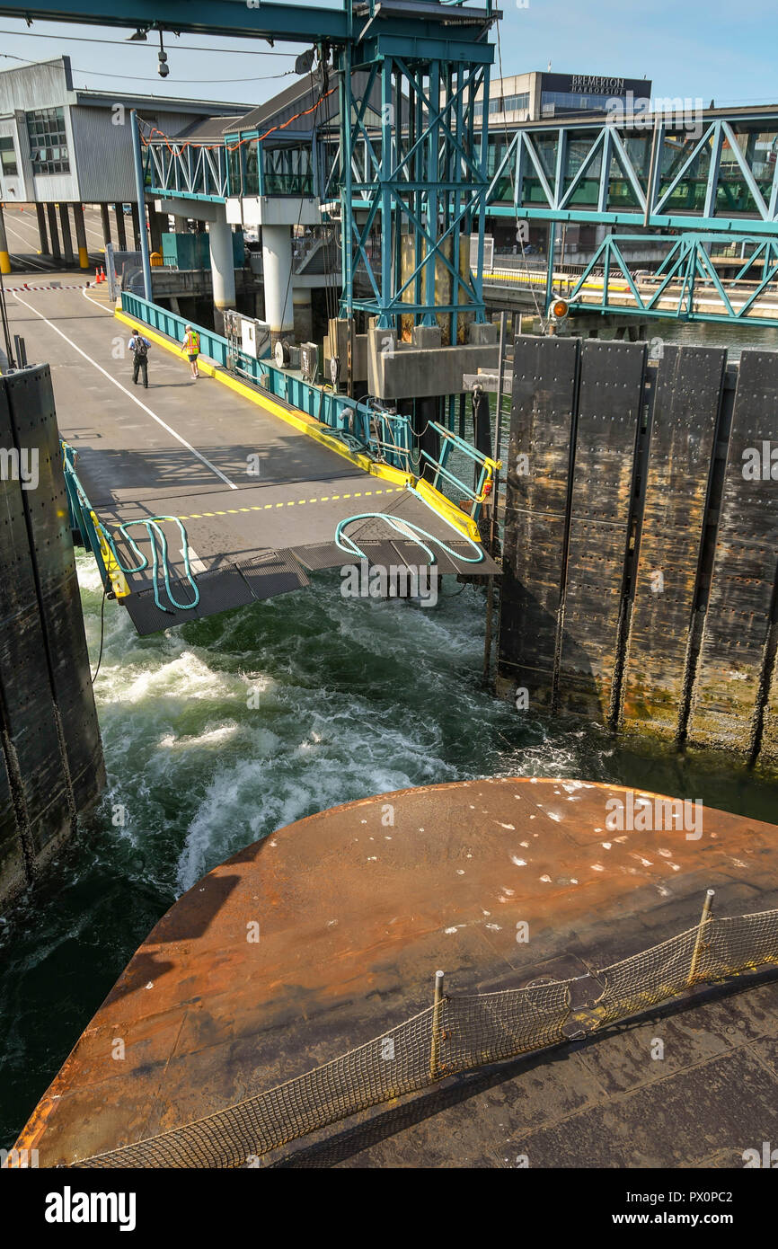 BREMERTON, WASHINGTON STATE, USA - JUNE 2018: Wide angle view of the ...