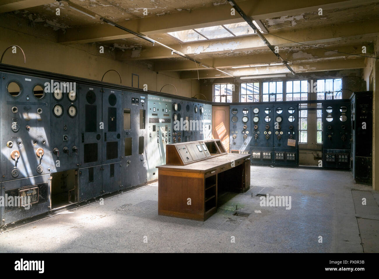 Interior view of an abandoned control room in Interior view of an ...