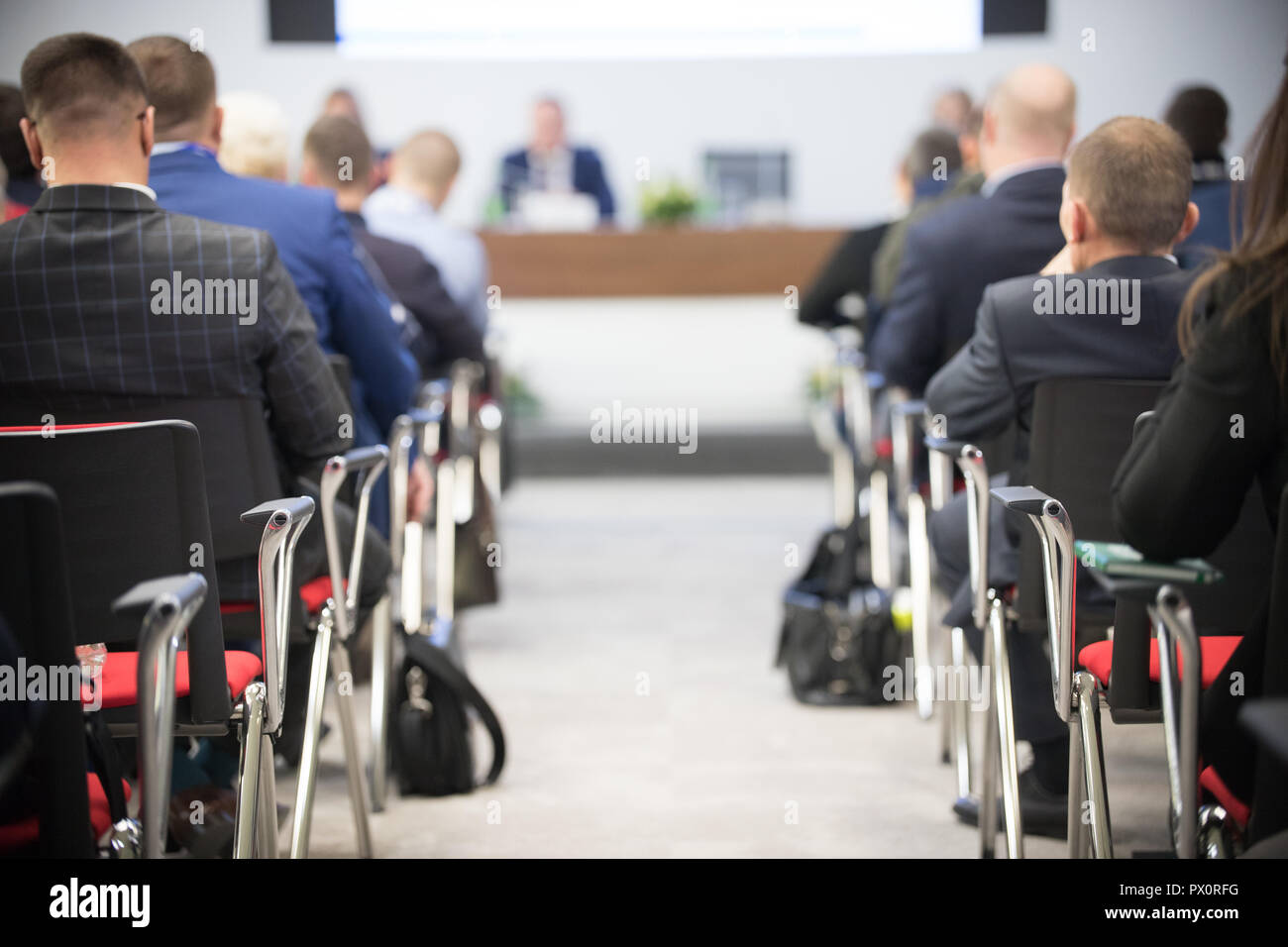 Conference Meeting Room. Business people sitting in conference hall ...
